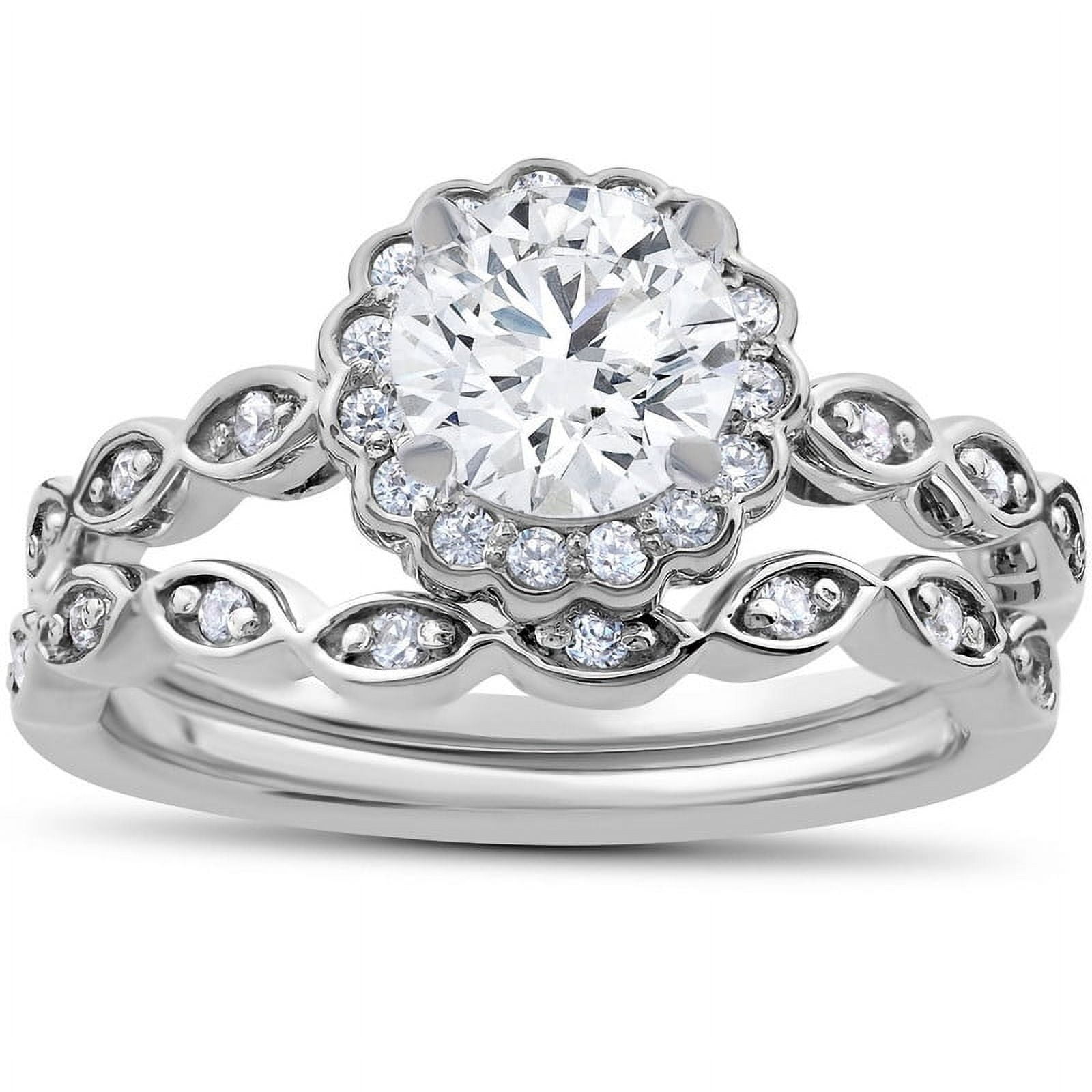 Vivid Jewelry Round Cut Halo Diamond Ring - 2 Ct Moissanite - Stunning ...