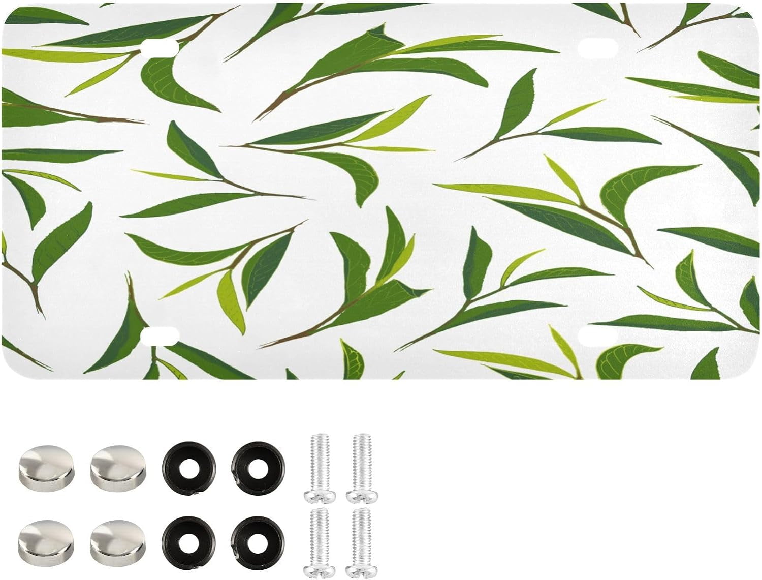 Vivid Leaf License Plates Front License Plate Covers Metal Car Tag for ...