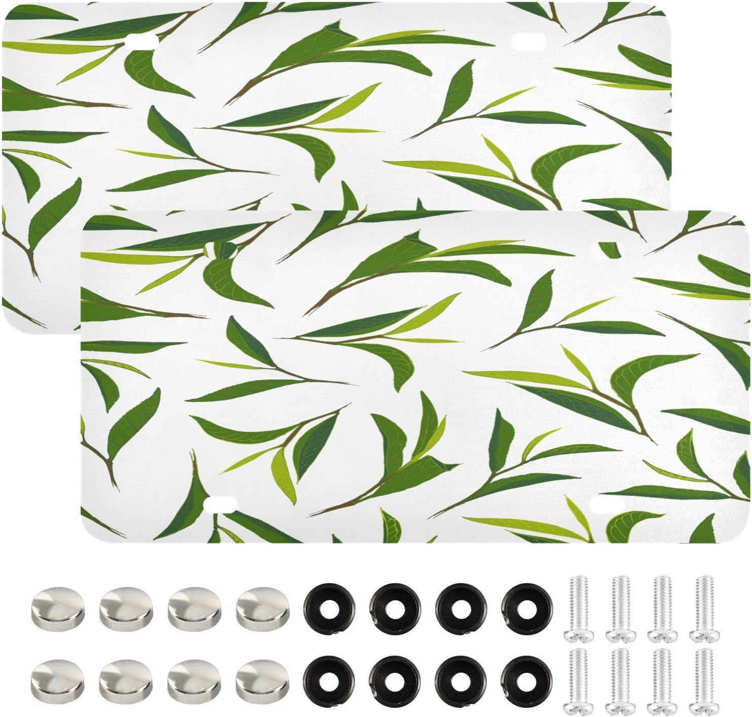 Vivid Leaf License Plates Front License Plate Covers Metal Car Tag for ...