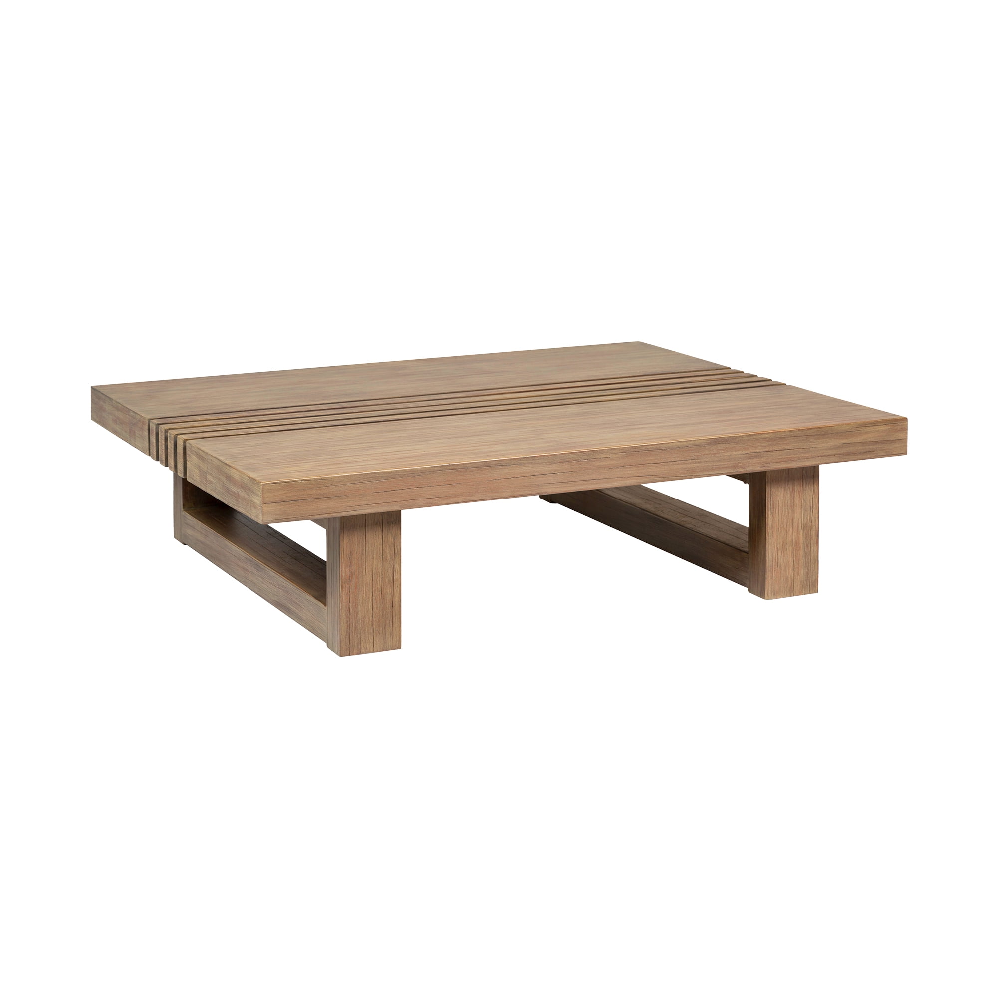 Vivid Outdoor Patio Coffee Table in Light Eucalyptus Wood - Walmart.com
