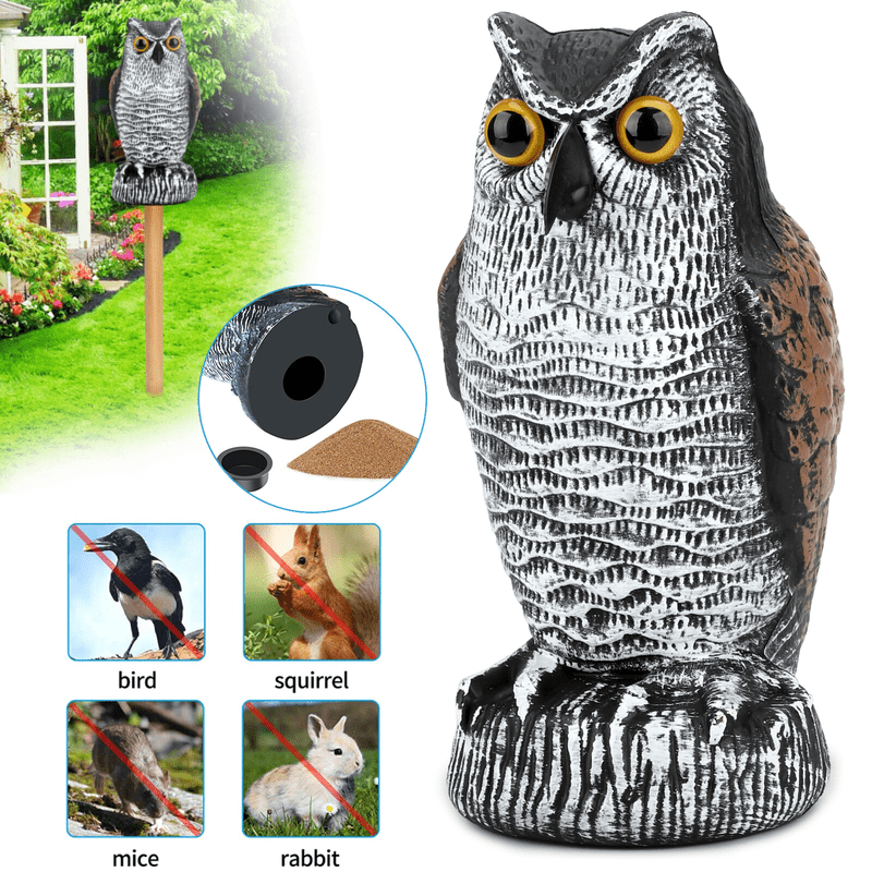 Vivid Owl Decoy Statue – Realistic Garden Pest Deterrent for Birds ...