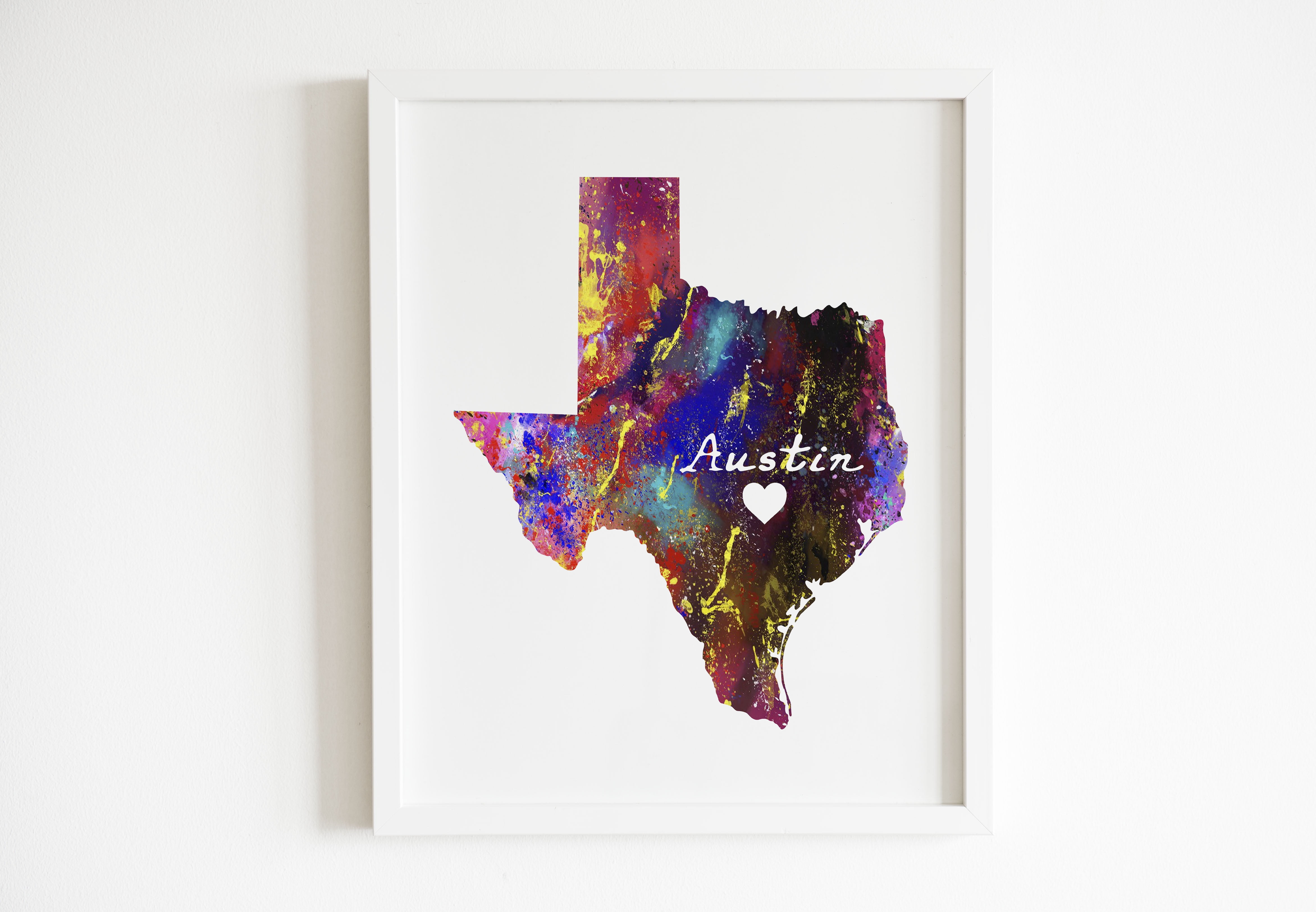 Vivid Pixel Austin Heart – Art Prints, Wall Decor, and Wall Art 05x07in ...