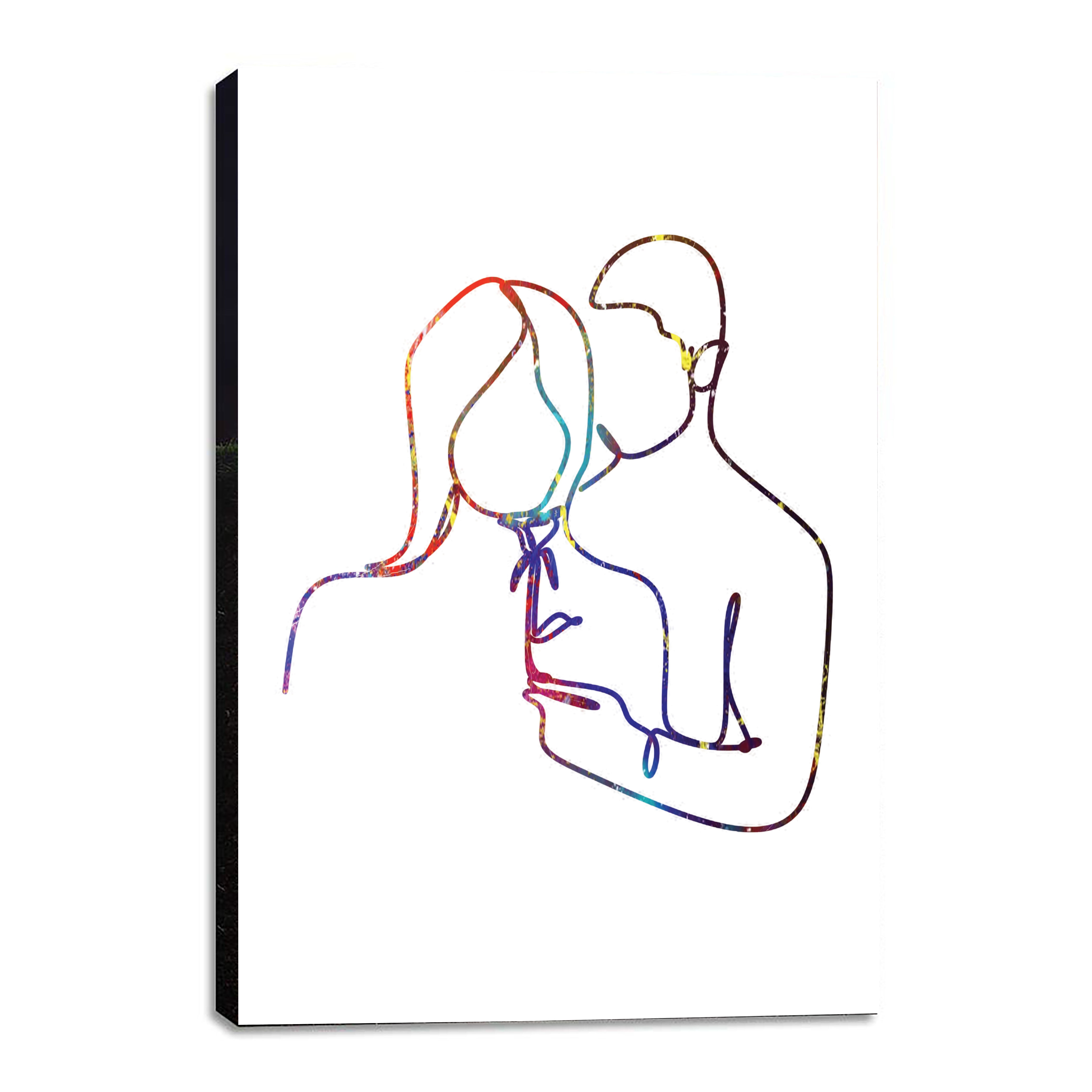 Vivid Pixel Couple Hu Canvas Wall Decor, Wall Art, Office Decor 24x36in ...