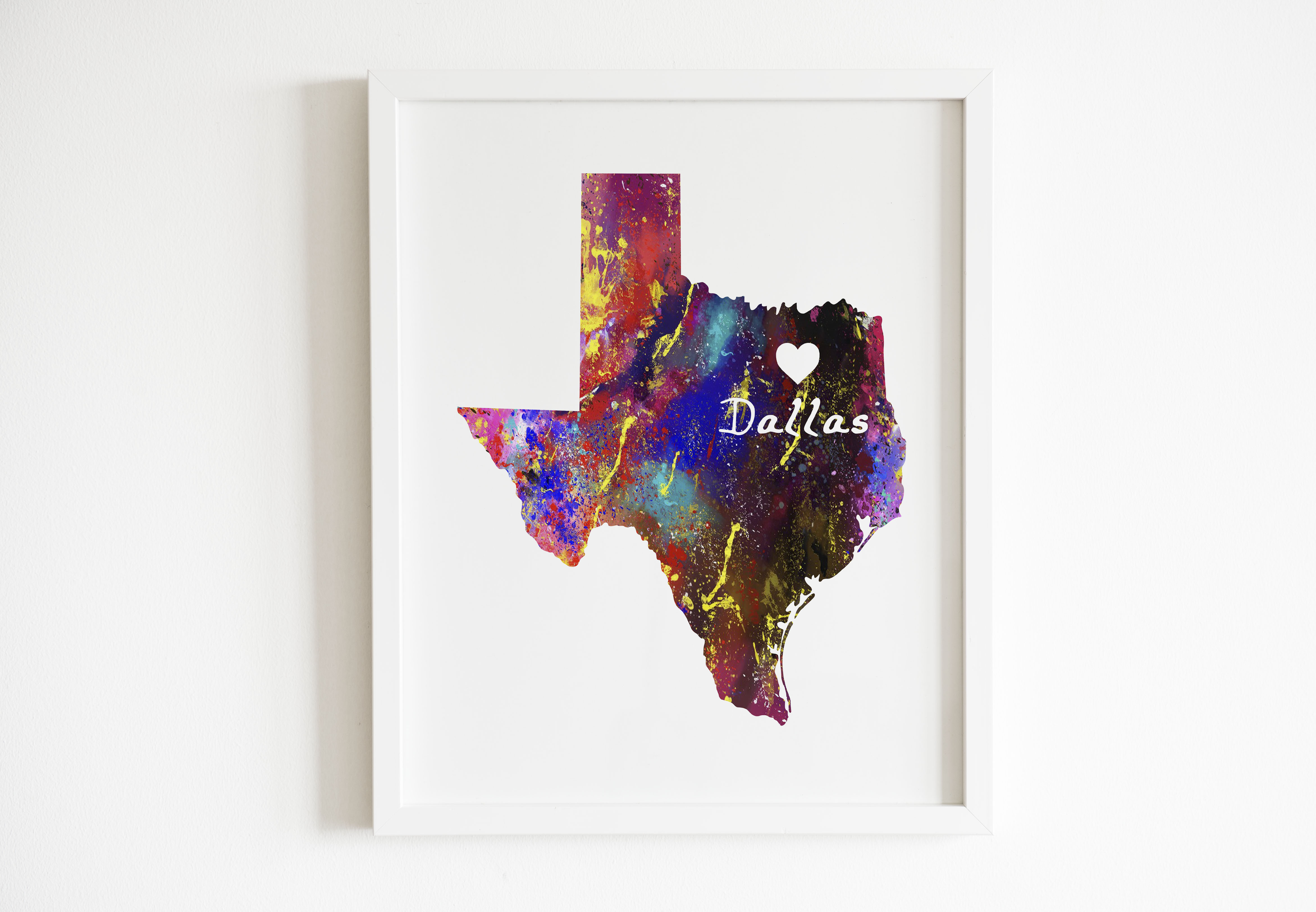 Vivid Pixel Dallas Heart – Art Prints, Wall Decor, and Wall Art 16x20in ...