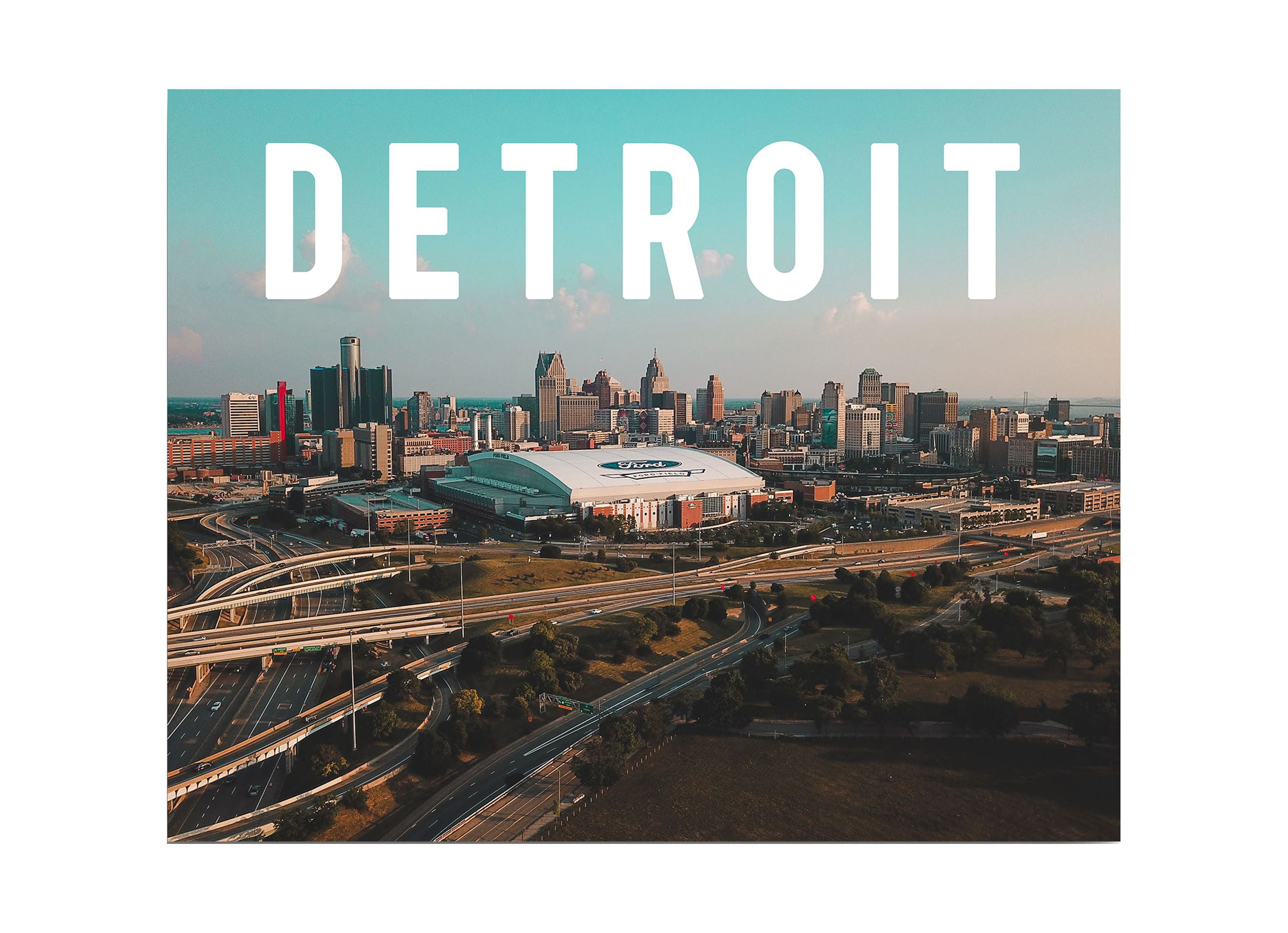 Vivid Pixel Detroit Canvas Wall Decor, Wall Art, Office Decor 24x36in ...