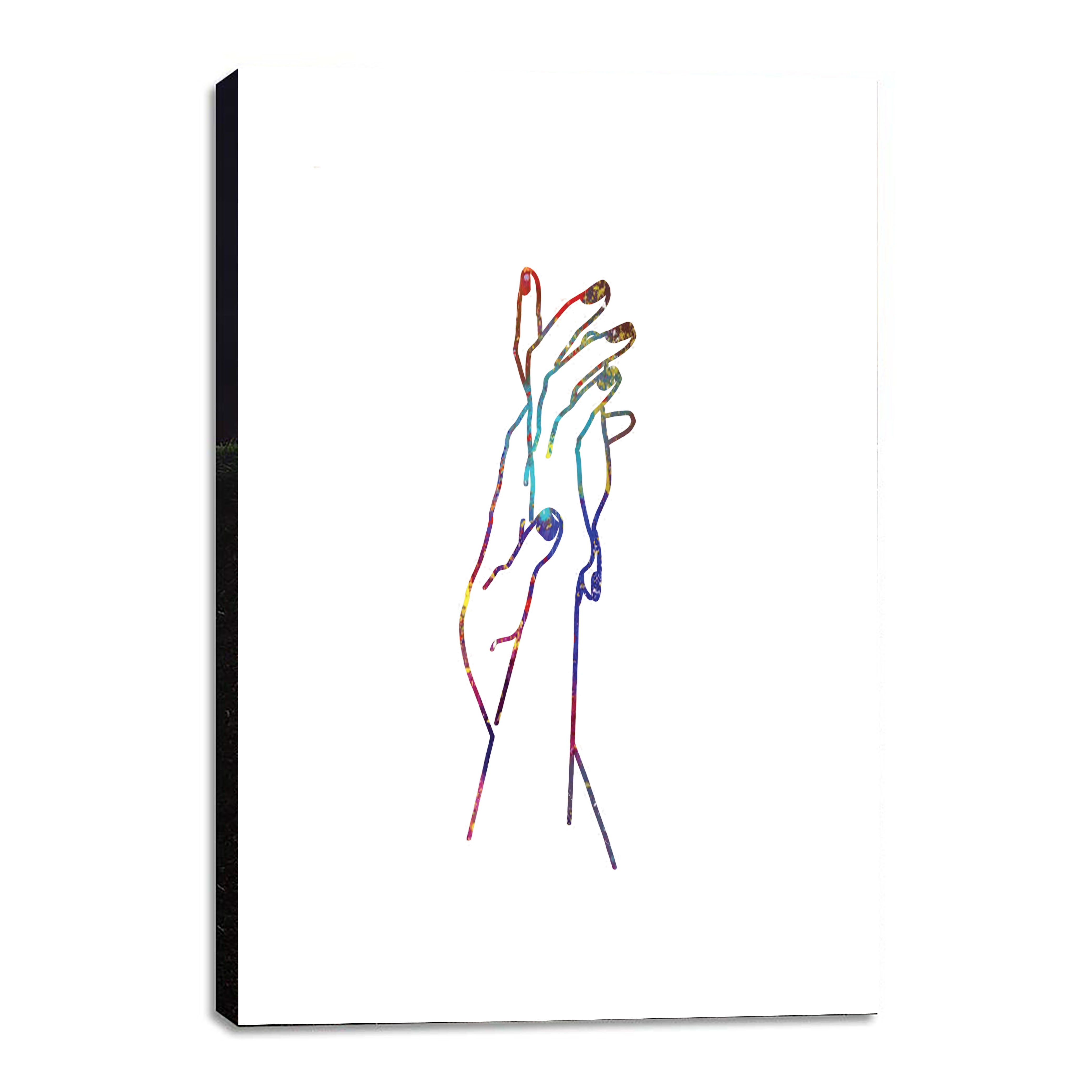 Vivid Pixel Hands Canvas Wall Decor, Wall Art, Office Decor 24x36in ...