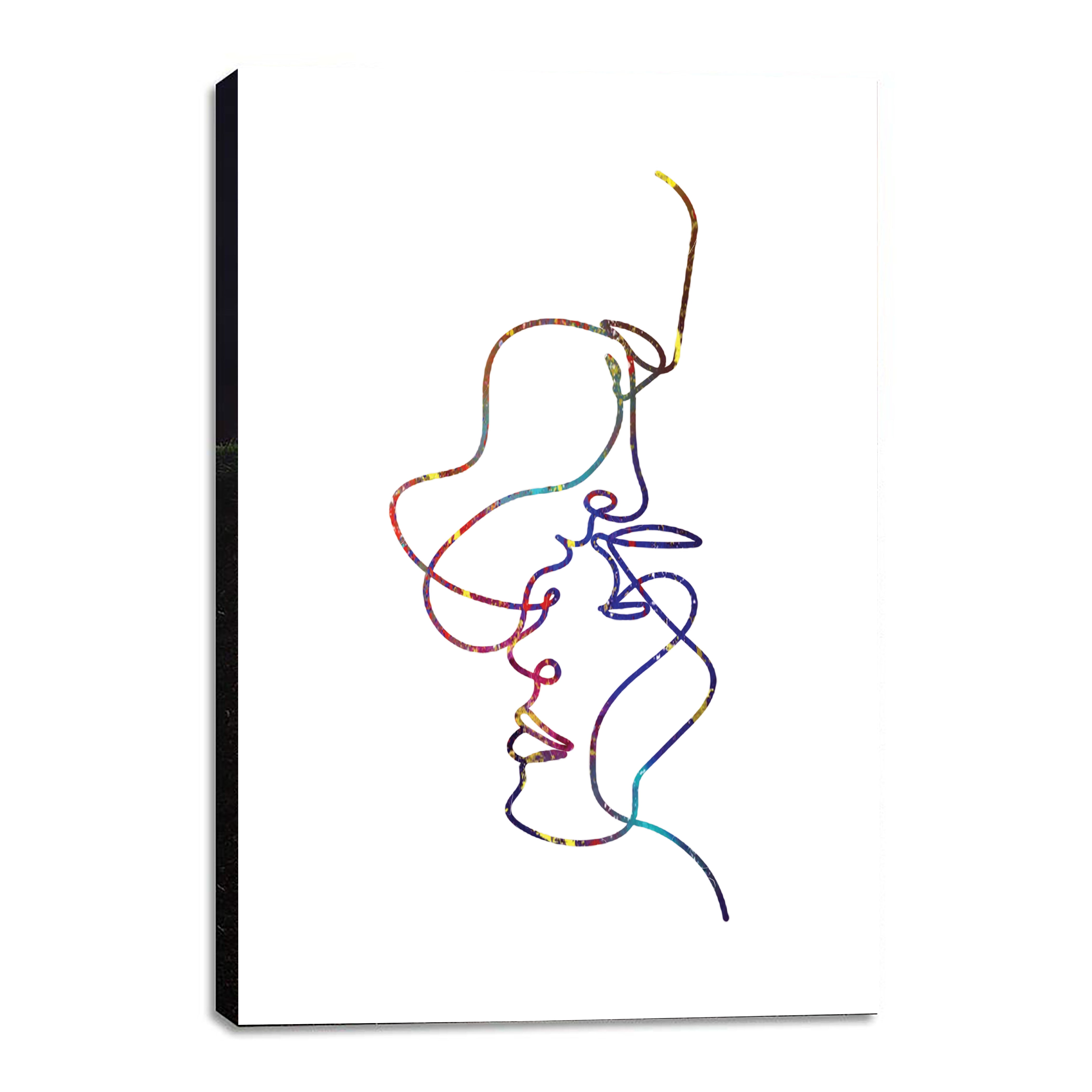 Vivid Pixel Him And H Canvas Wall Decor, Wall Art, Office Decor 12x18in ...