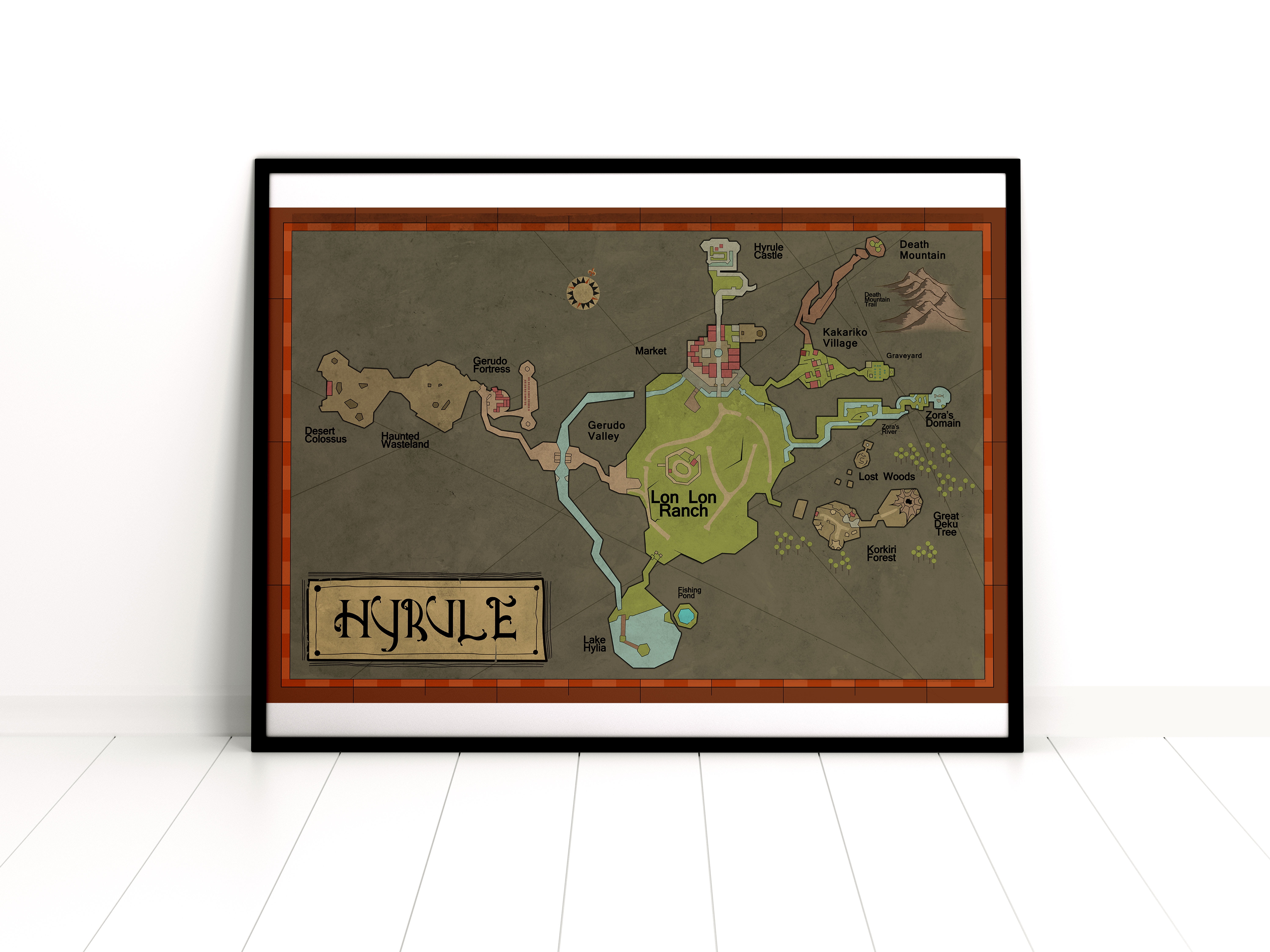 Vivid Pixel Hyrule Map – Art Prints, Wall Decor, and Wall Art 06x04in ...