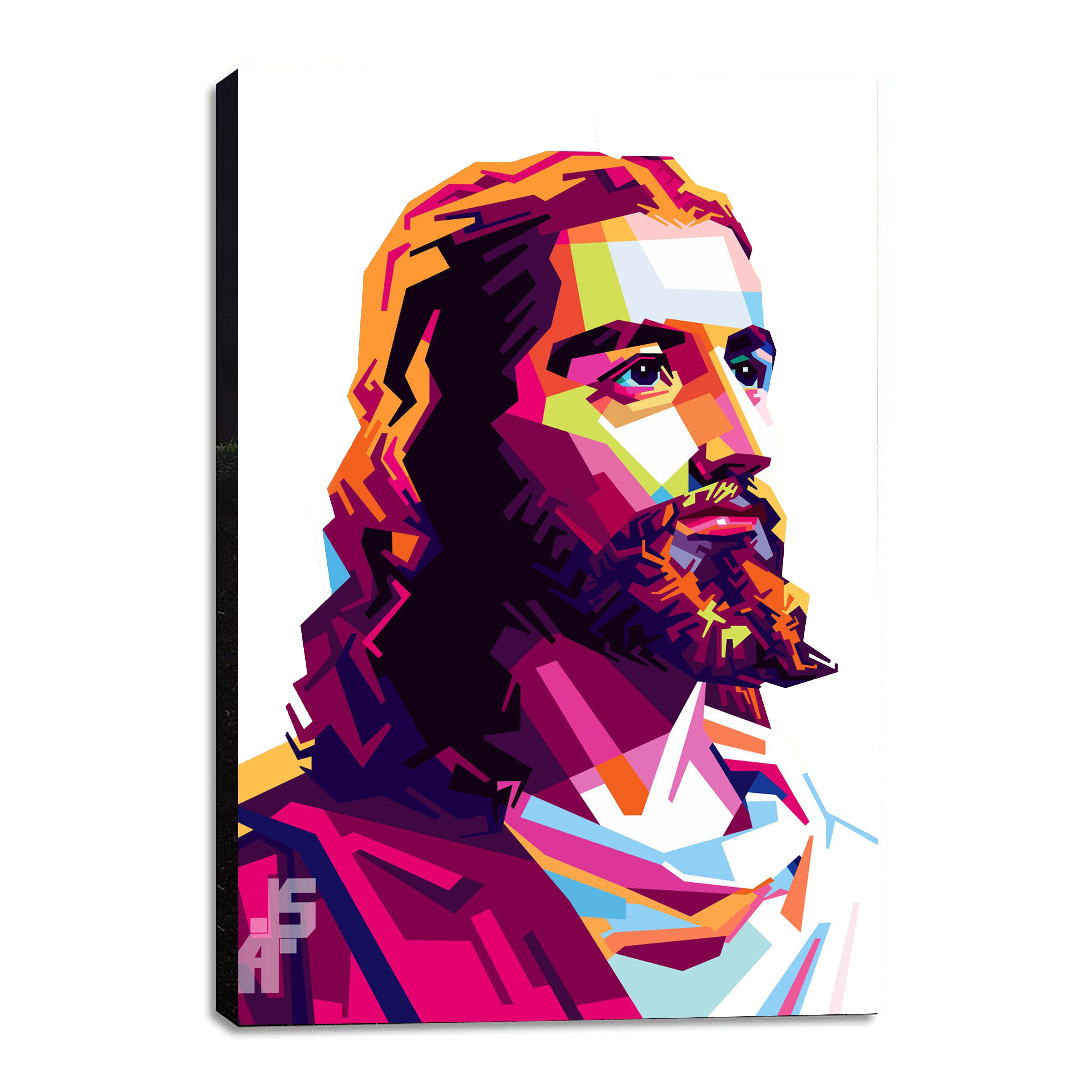 Vivid Pixel Jesus Canvas Wall Decor, Wall Art, Office Decor 18x24in ...