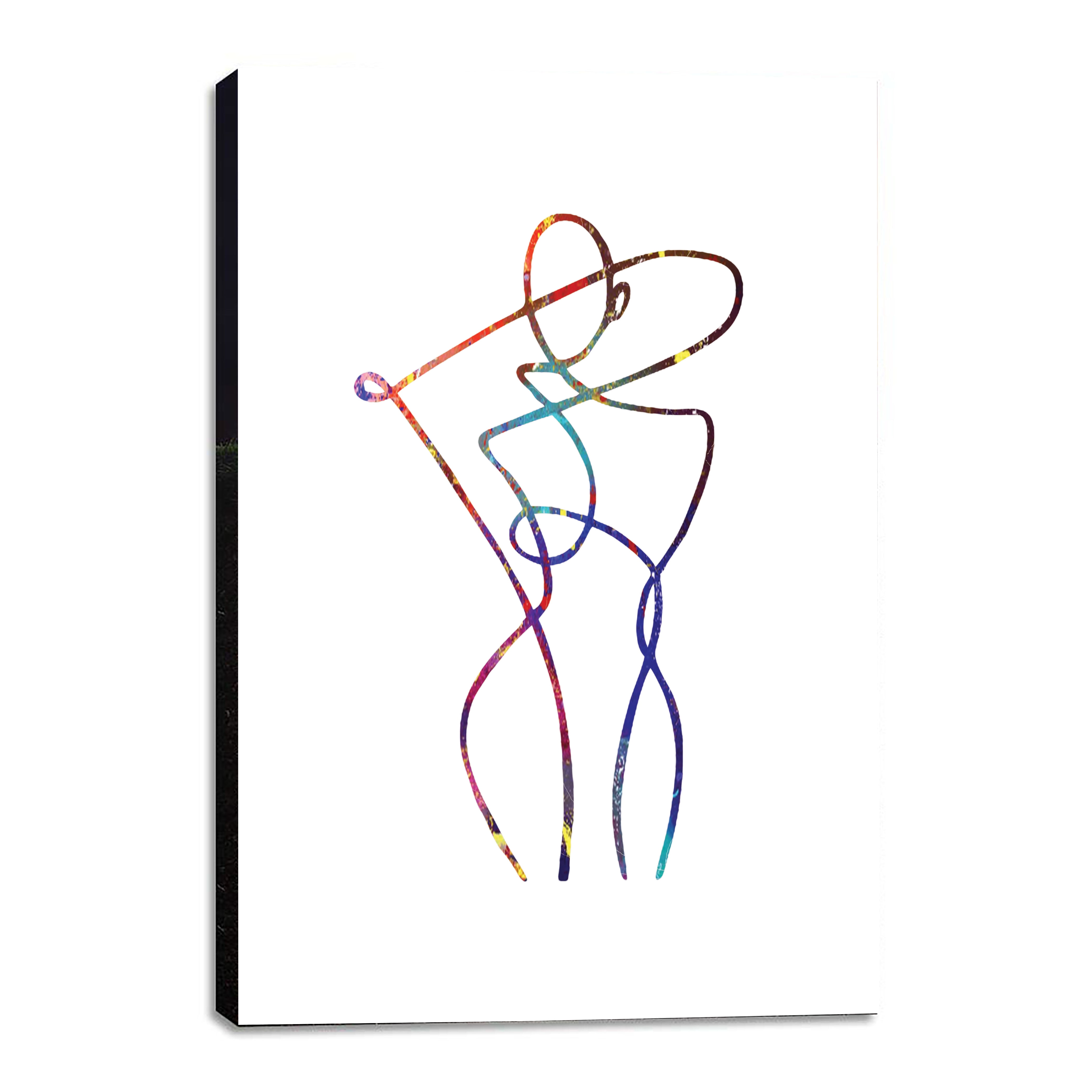 Vivid Pixel Line Curv Canvas Wall Decor, Wall Art, Office Decor 18x24in ...