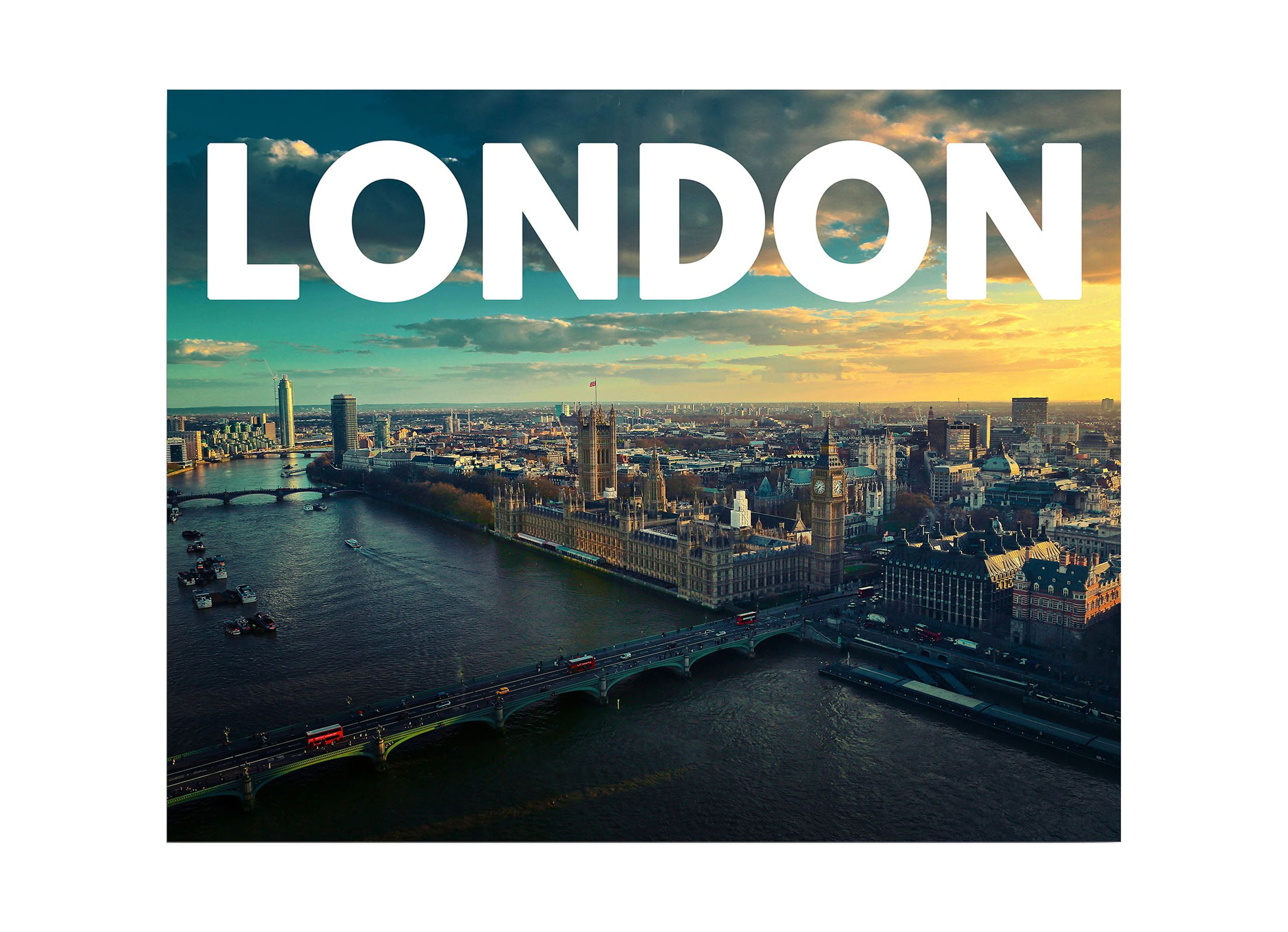 Vivid Pixel London Canvas Wall Decor, Wall Art, Office Decor 12x18in ...