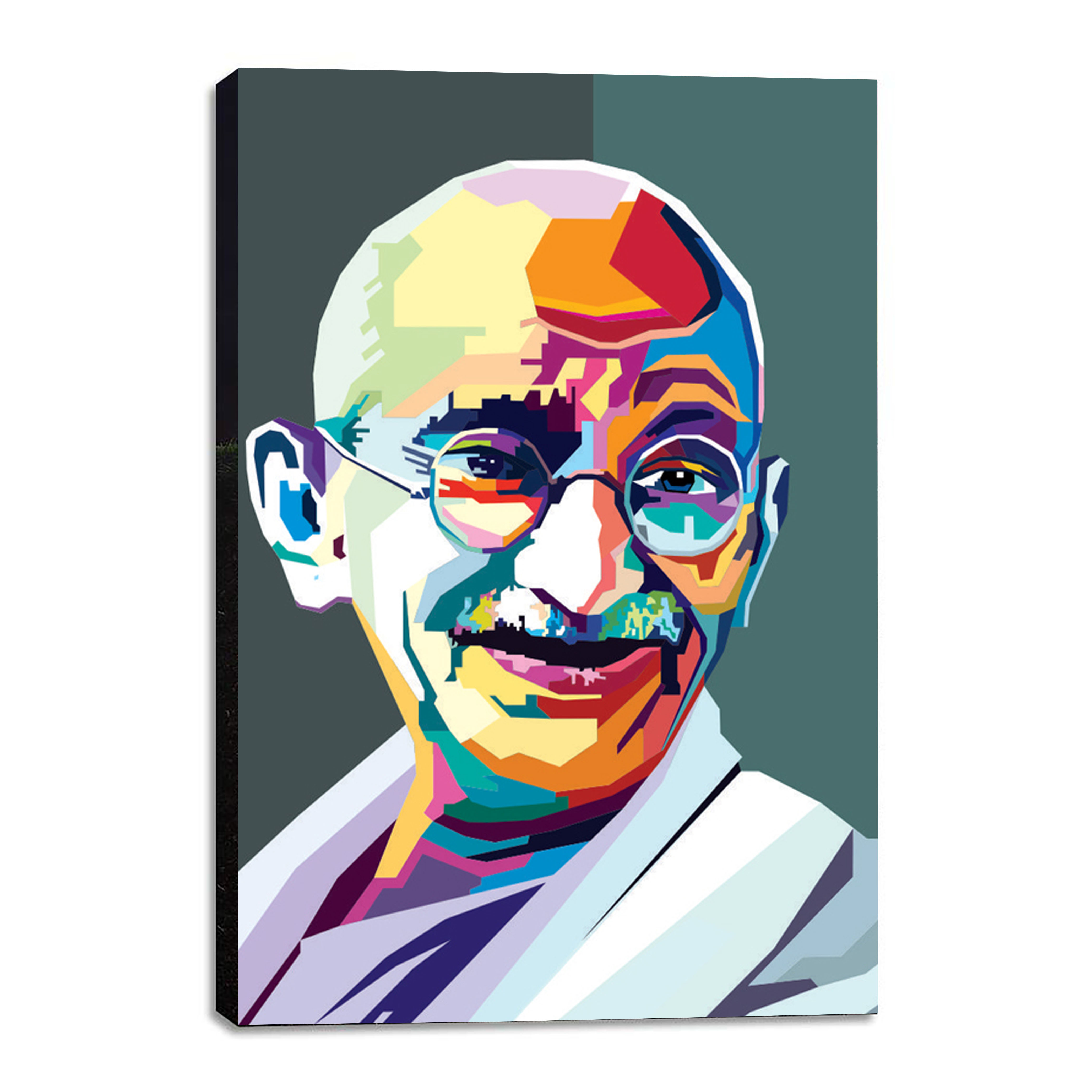 Vivid Pixel Mahatma G Canvas Wall Decor, Wall Art, Office Decor 18x24in ...