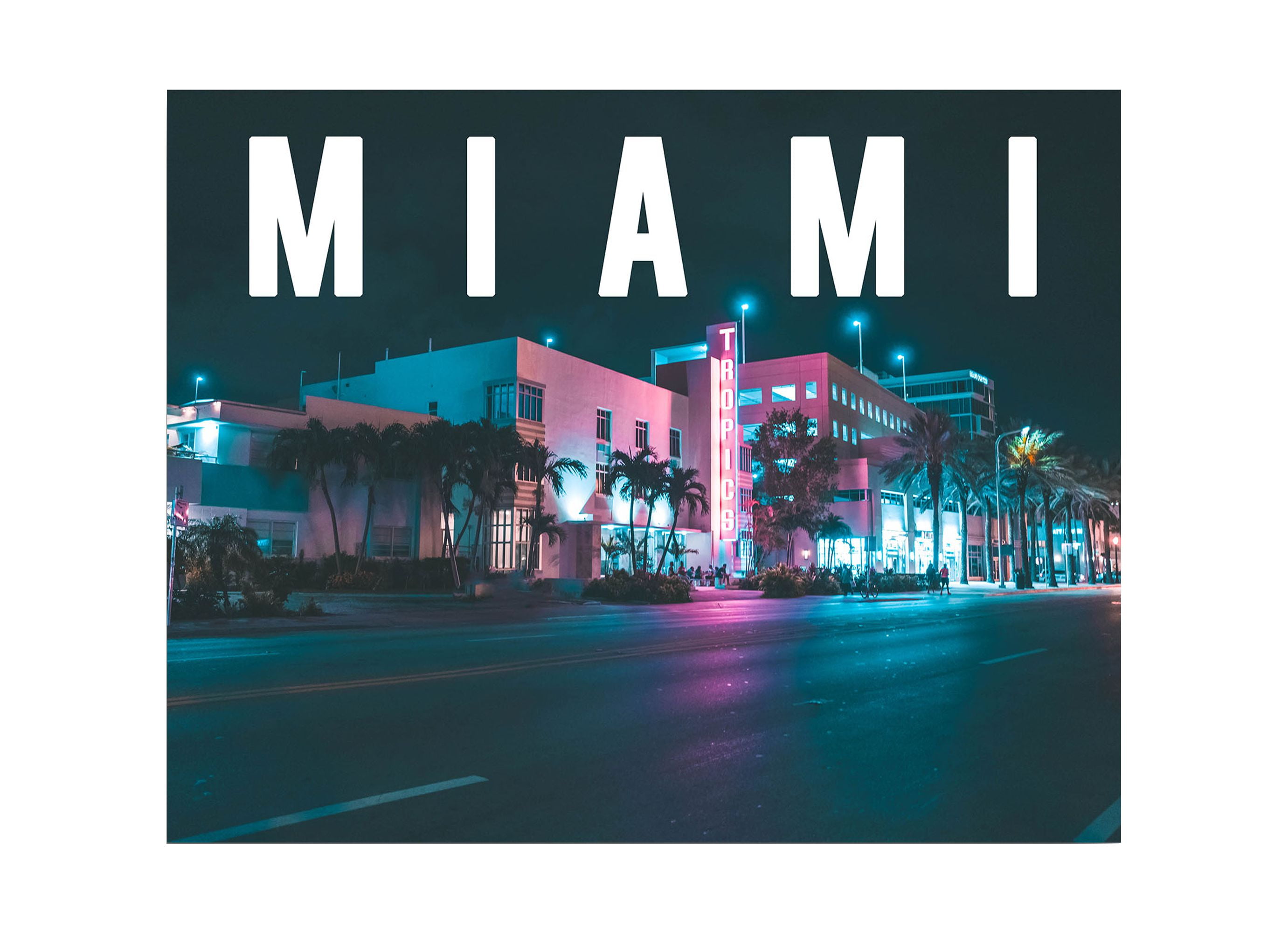 Vivid Pixel Miami Canvas Wall Decor, Wall Art, Office Decor 24x36in ...