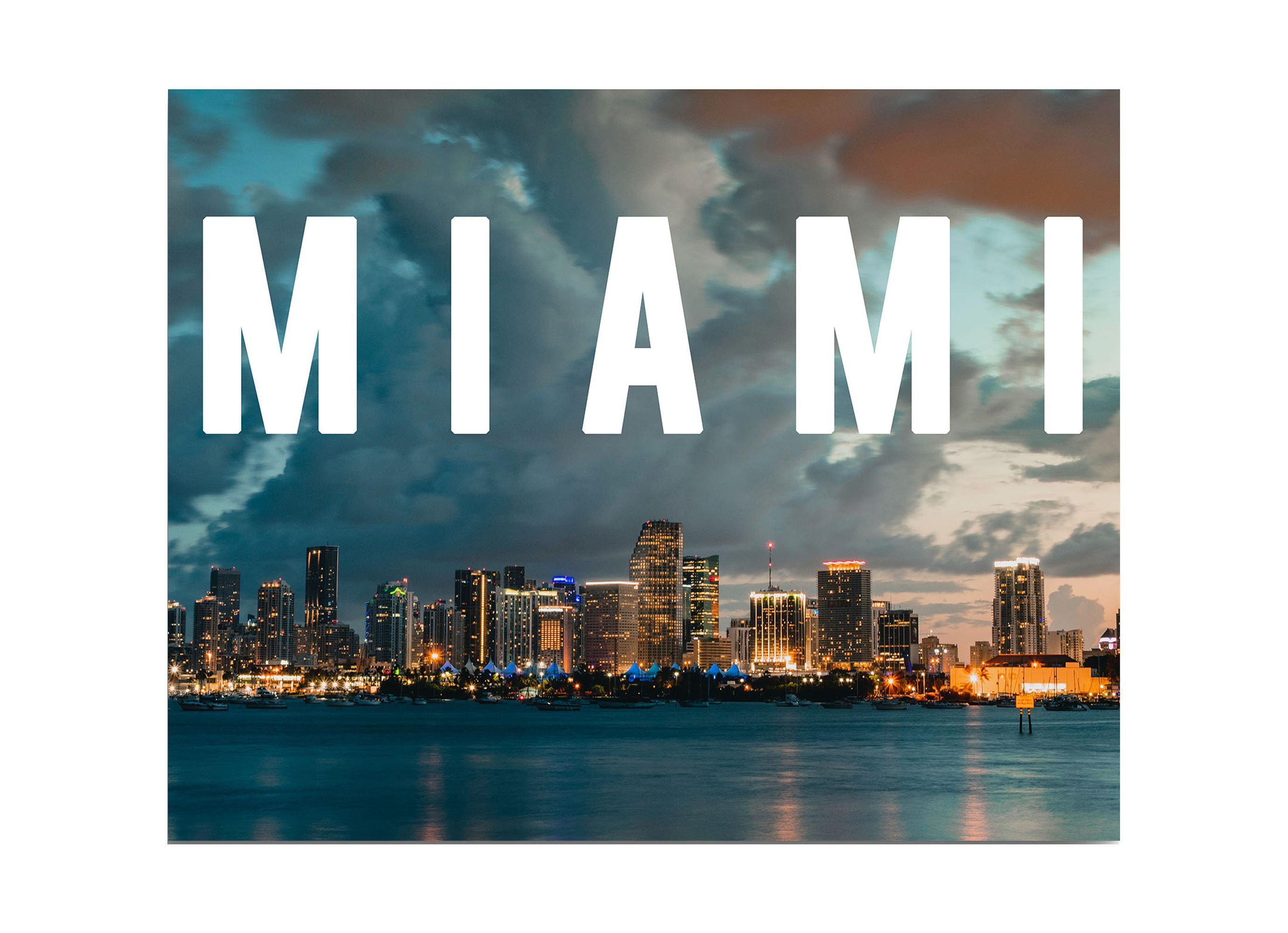 Vivid Pixel Miami Canvas Wall Decor, Wall Art, Office Decor 30x40in ...