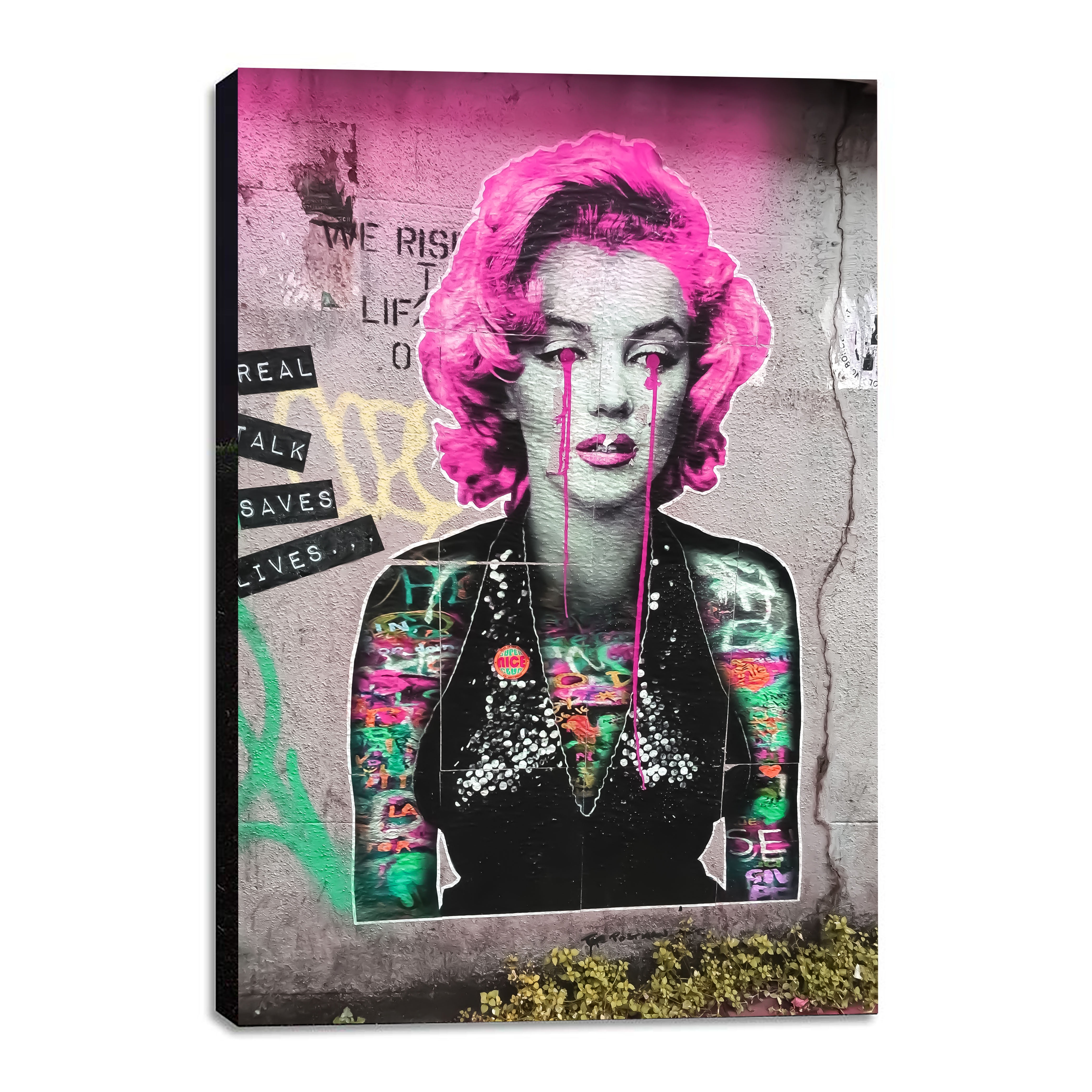 Vivid Pixel Pink Powe Canvas Wall Decor, Wall Art, Office Decor 18x24in ...