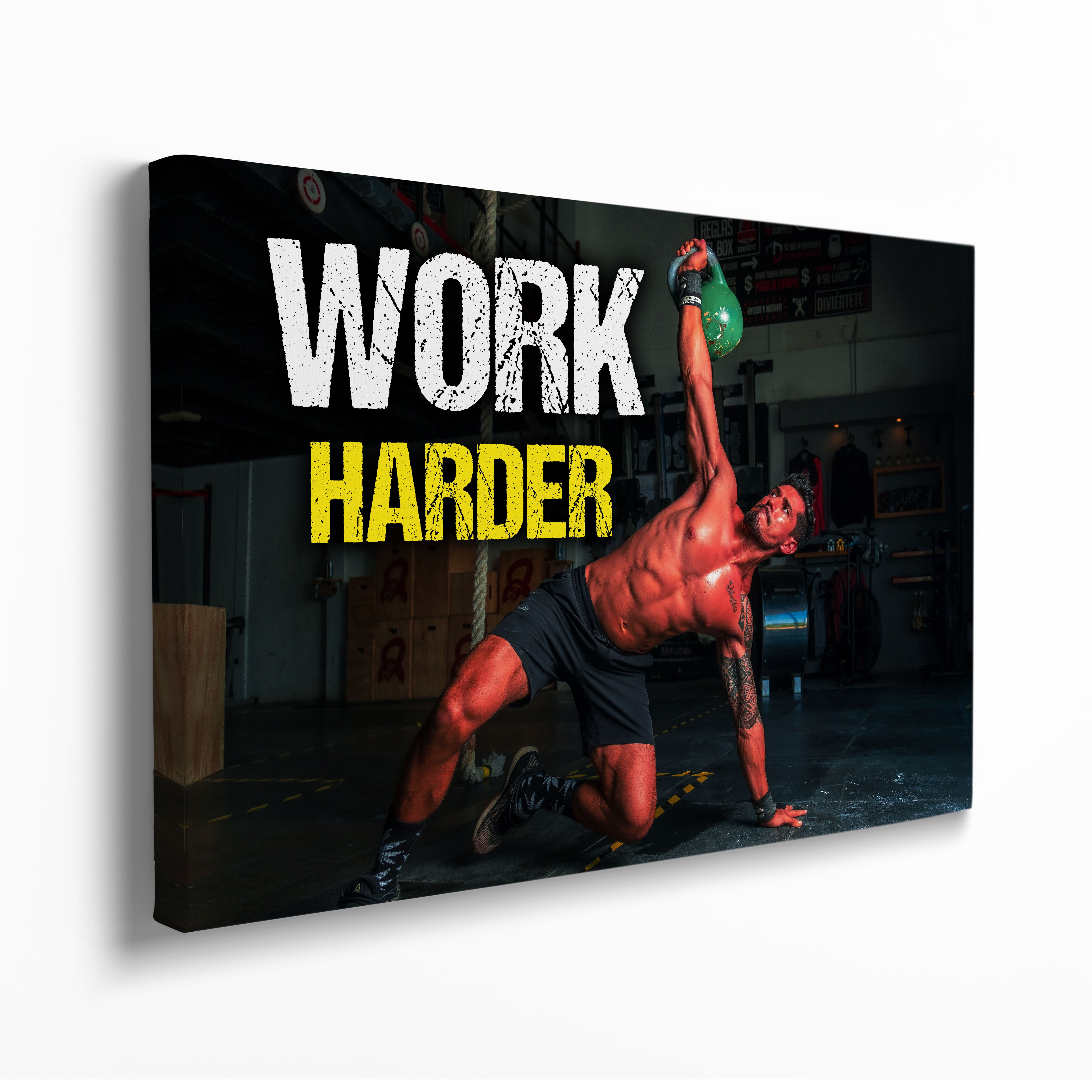 Vivid Pixel Work Hard Canvas Wall Decor, Wall Art, Office Decor 12x18in ...