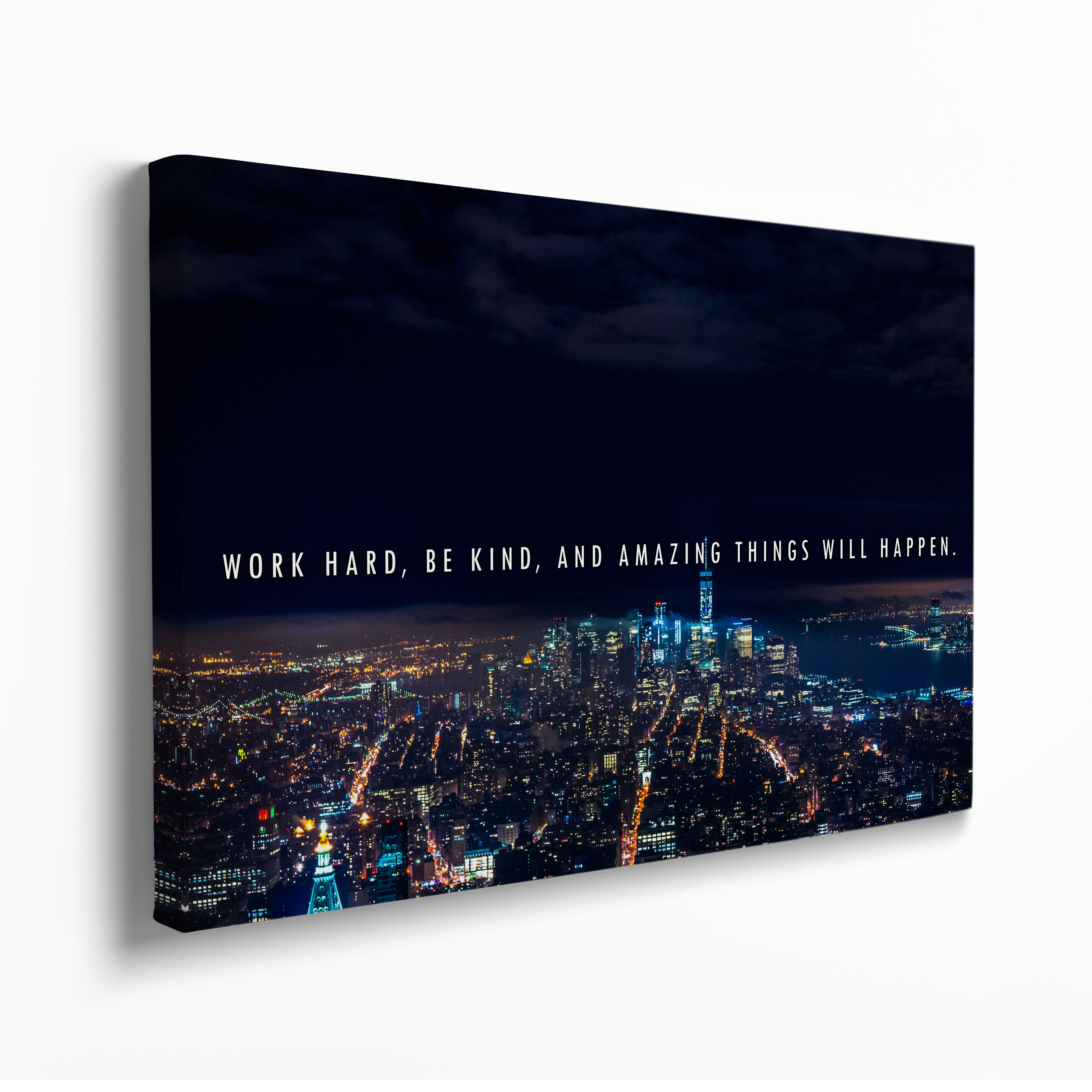 Vivid Pixel Work Hard Canvas Wall Decor, Wall Art, Office Decor 18x24in ...