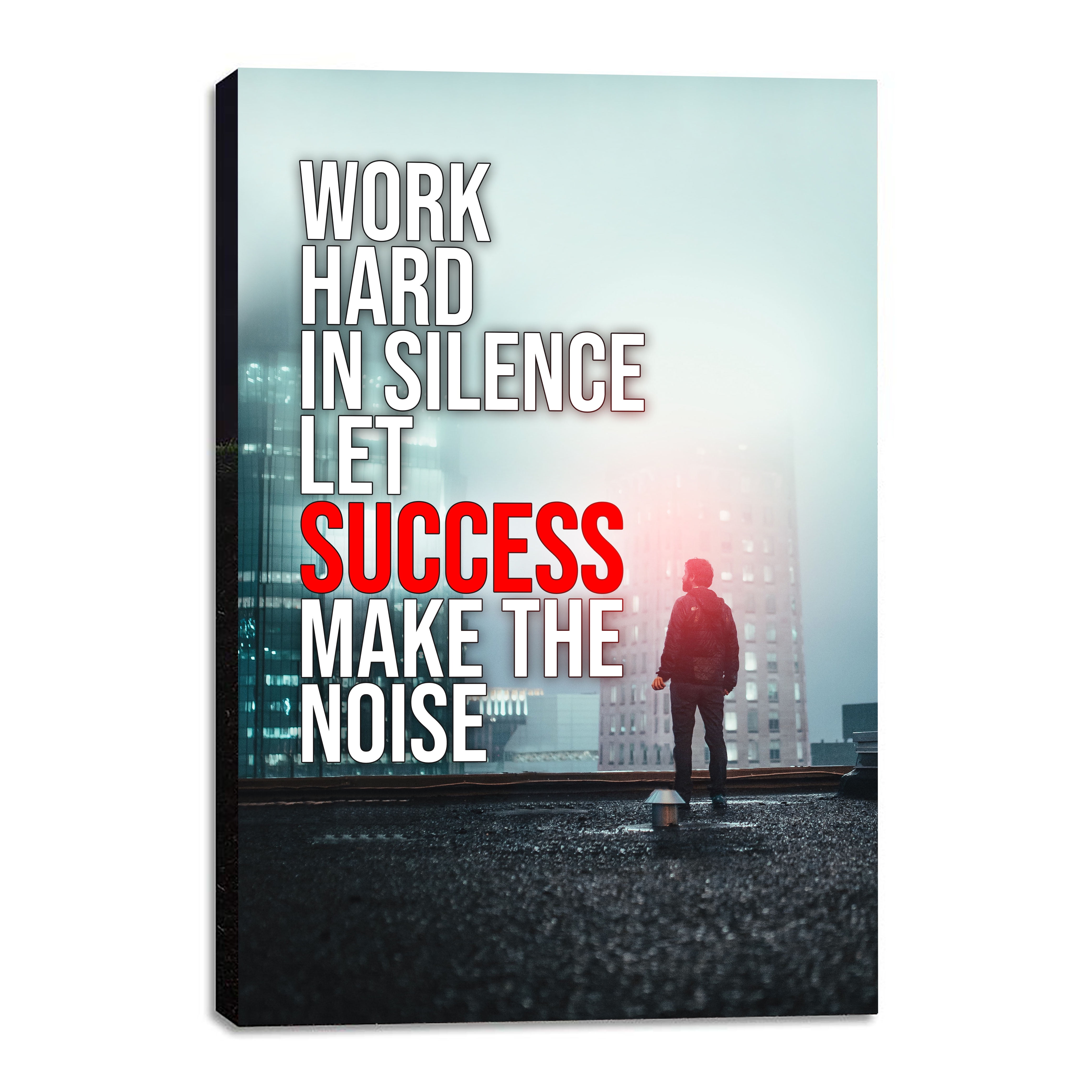 Vivid Pixel Work Hard Canvas Wall Decor, Wall Art, Office Decor 18x24in ...