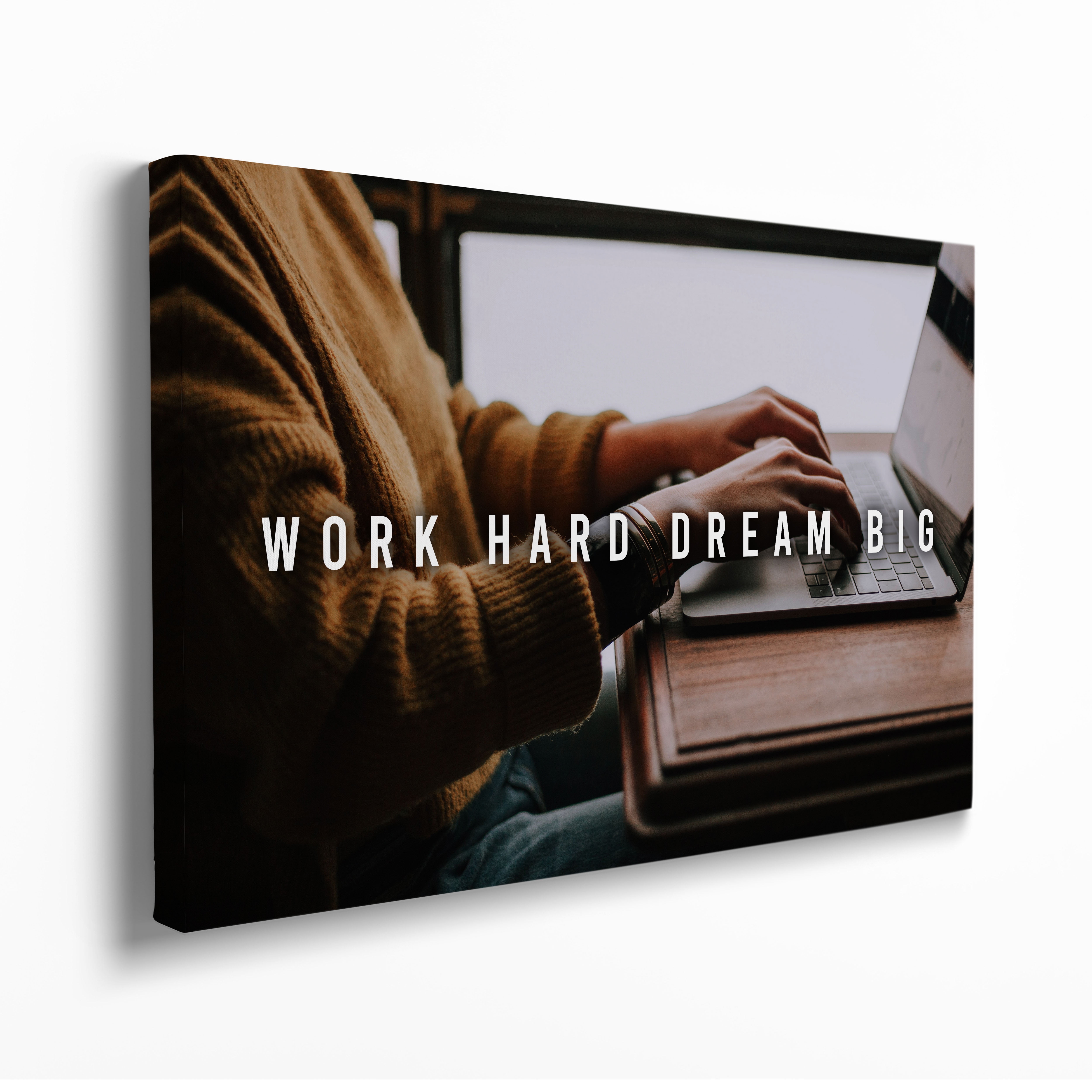 Vivid Pixel Work Hard Canvas Wall Decor, Wall Art, Office Decor 18x24in ...
