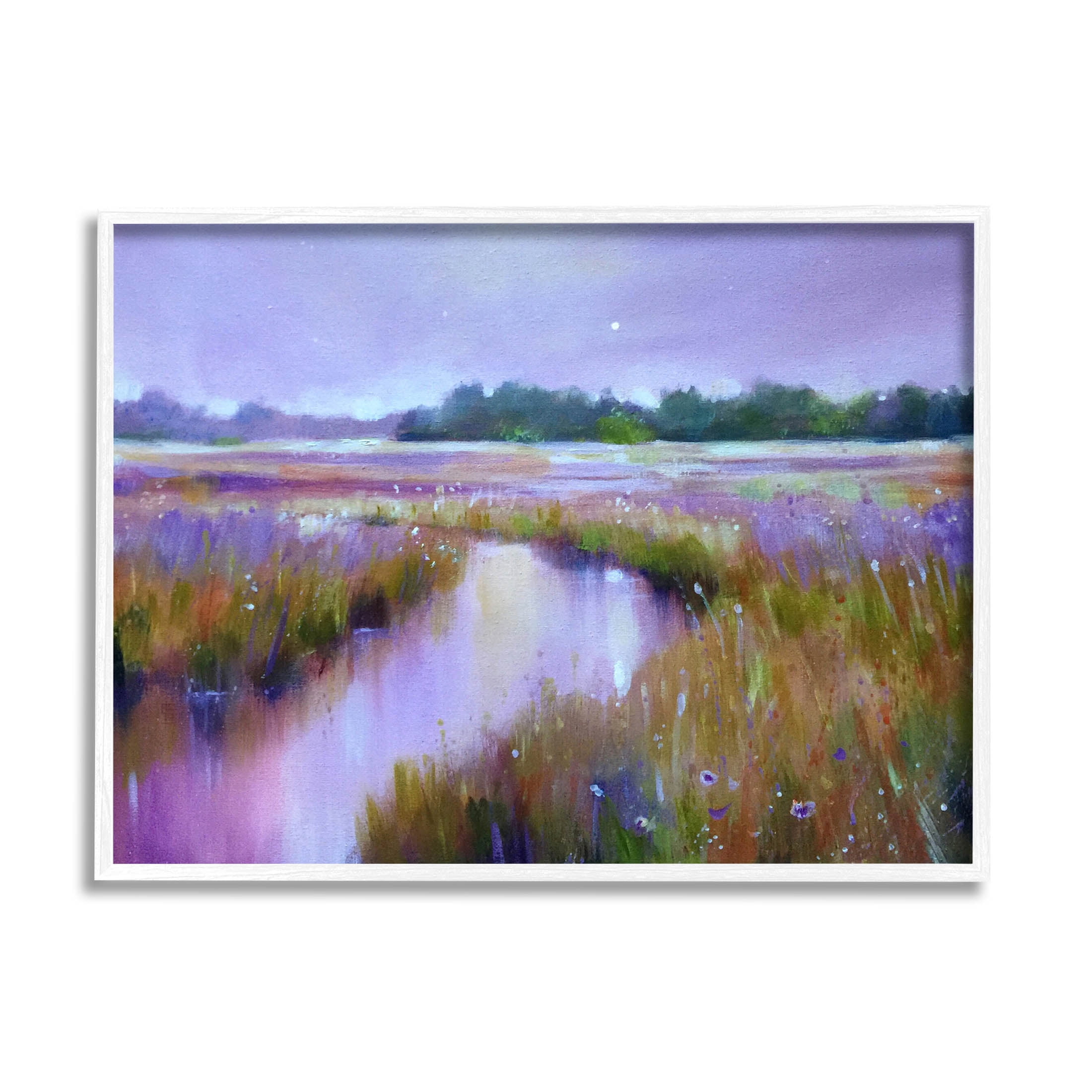 Free Shipping! Stupell Industries White Framed Giclee Purple Dusk ...