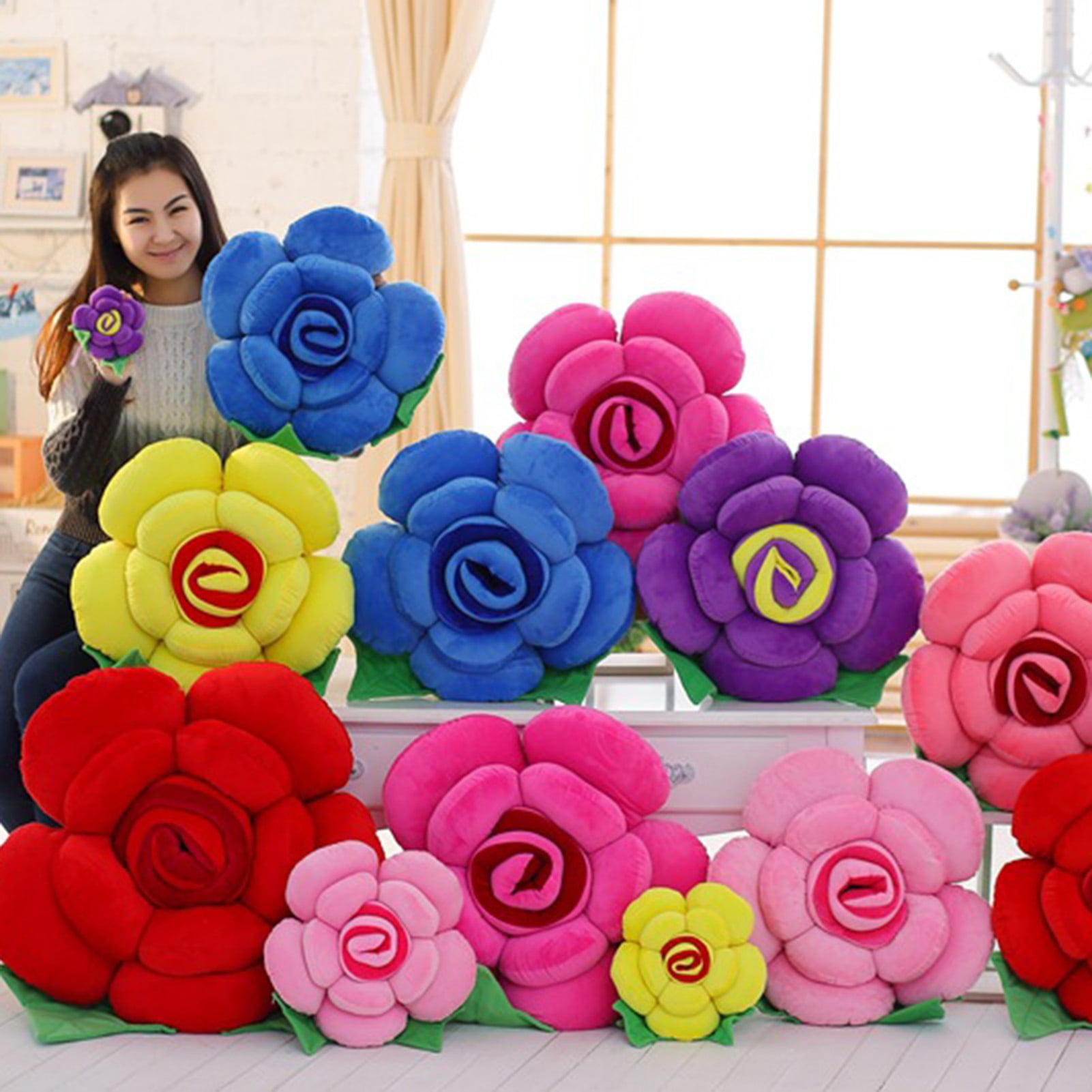 Vivid Realistic Soft Touch Plushie - PP Cotton Filling Simulation Rose ...