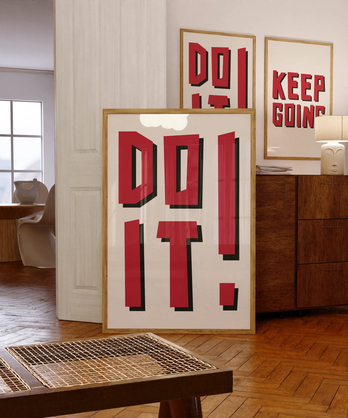 Vivid Red Typography Poster - Modern Wall Art - Unique Typographic ...