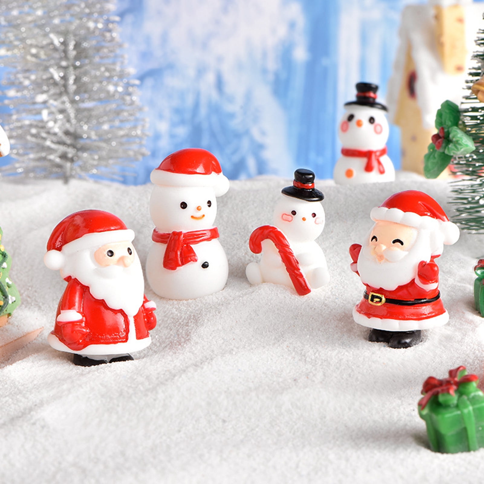 Vivid Resin Christmas Figurines - Colorfast Xmas Decorative Miniatures ...