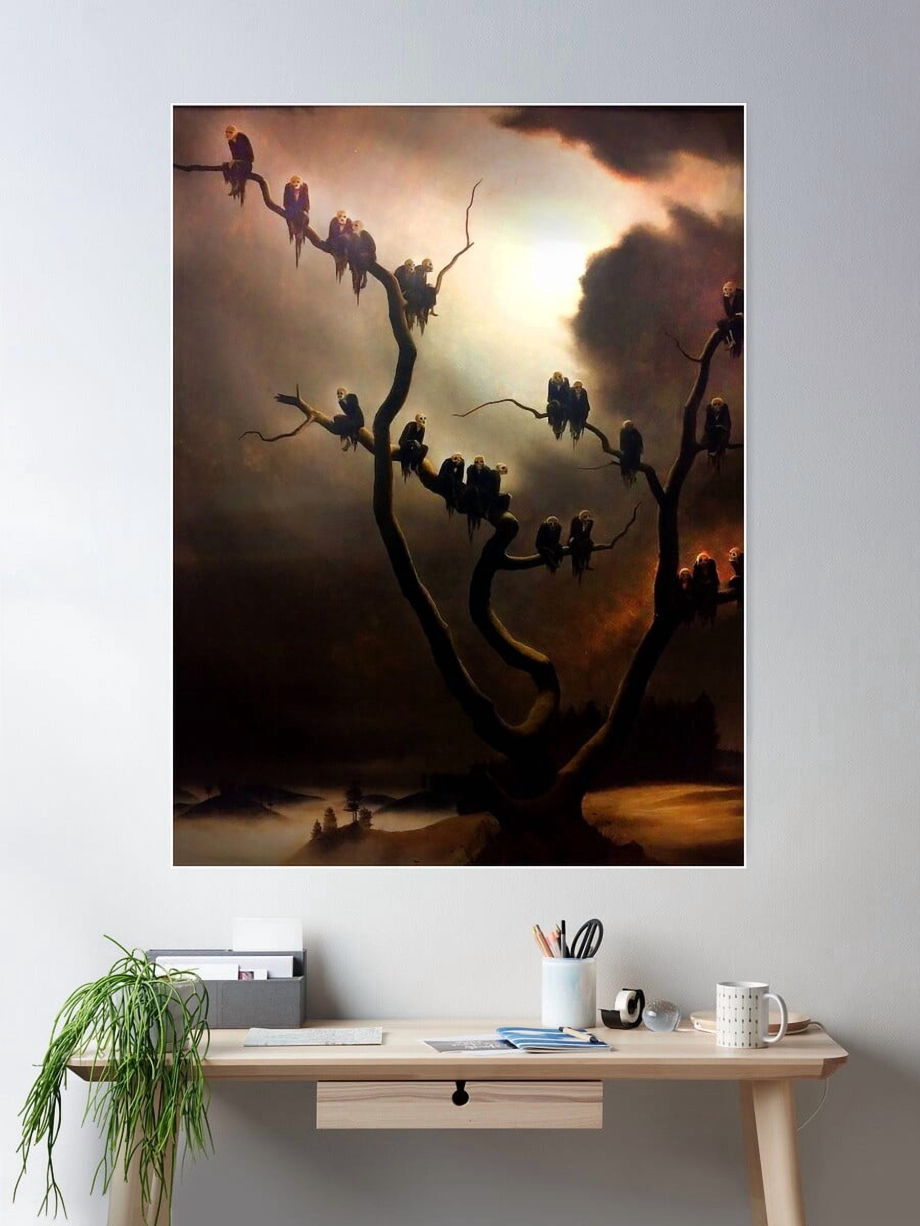Vivid Retro, Ghosts In A Tree Poster Wall Art, UNFRAMED PAPER POSTER ...