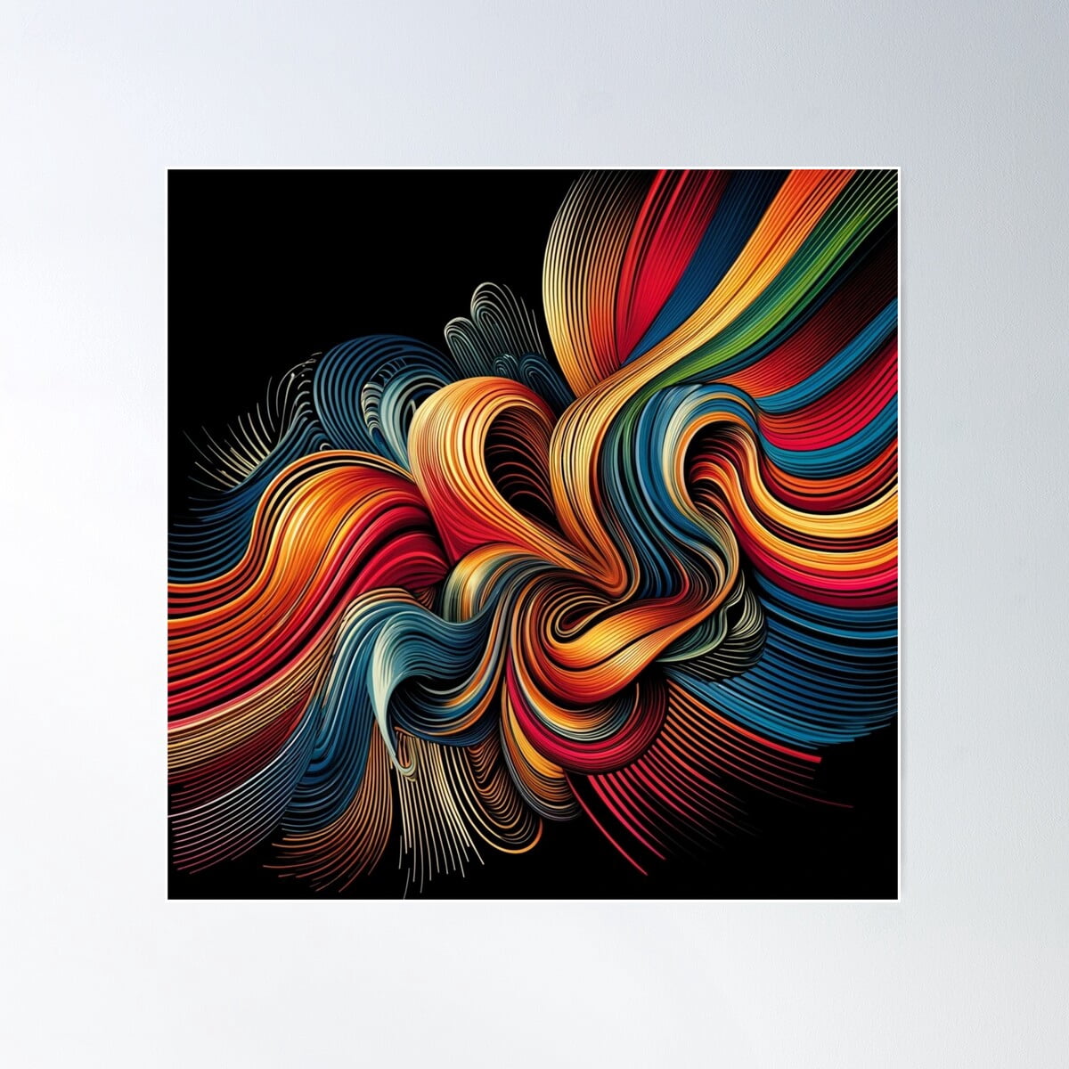 Vivid Sound Wave Pattern Poster Wall Art, Modern Wall Decor For Living ...
