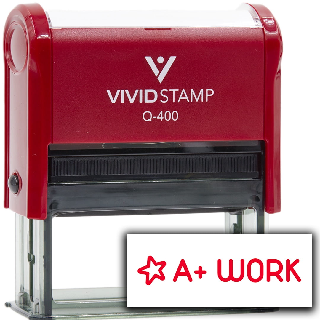 Vivid Stamp A+ Work Self-Inking Rubber Stamps (Red Ink) - Q-400 ...
