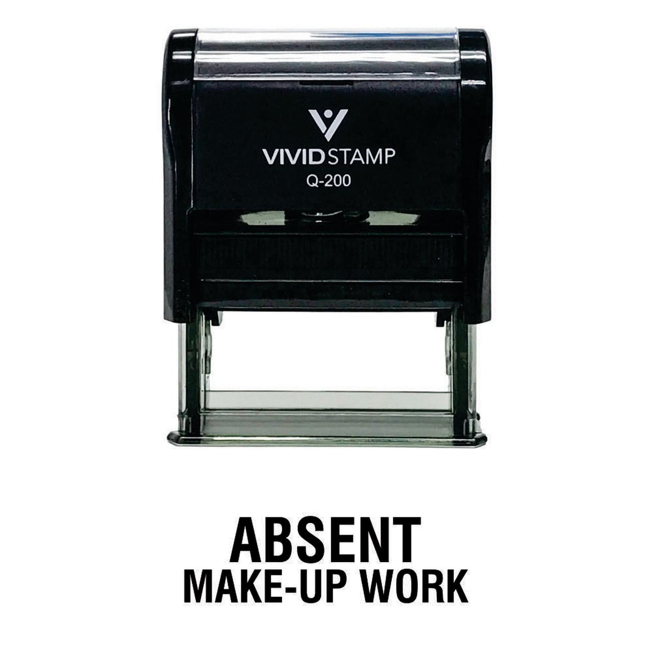 Vivid Stamp ABSENT Make-up Work Self Inking Rubber Stamp (Black ...