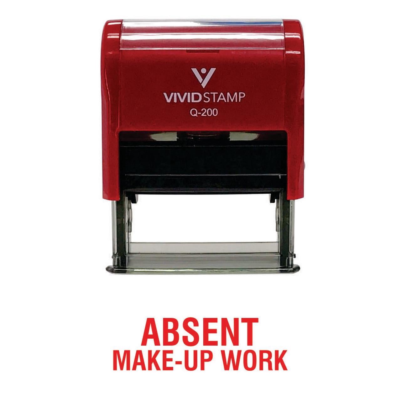 Vivid Stamp ABSENT Make-up Work Teacher Self Inking Rubber Stamp (Red ...