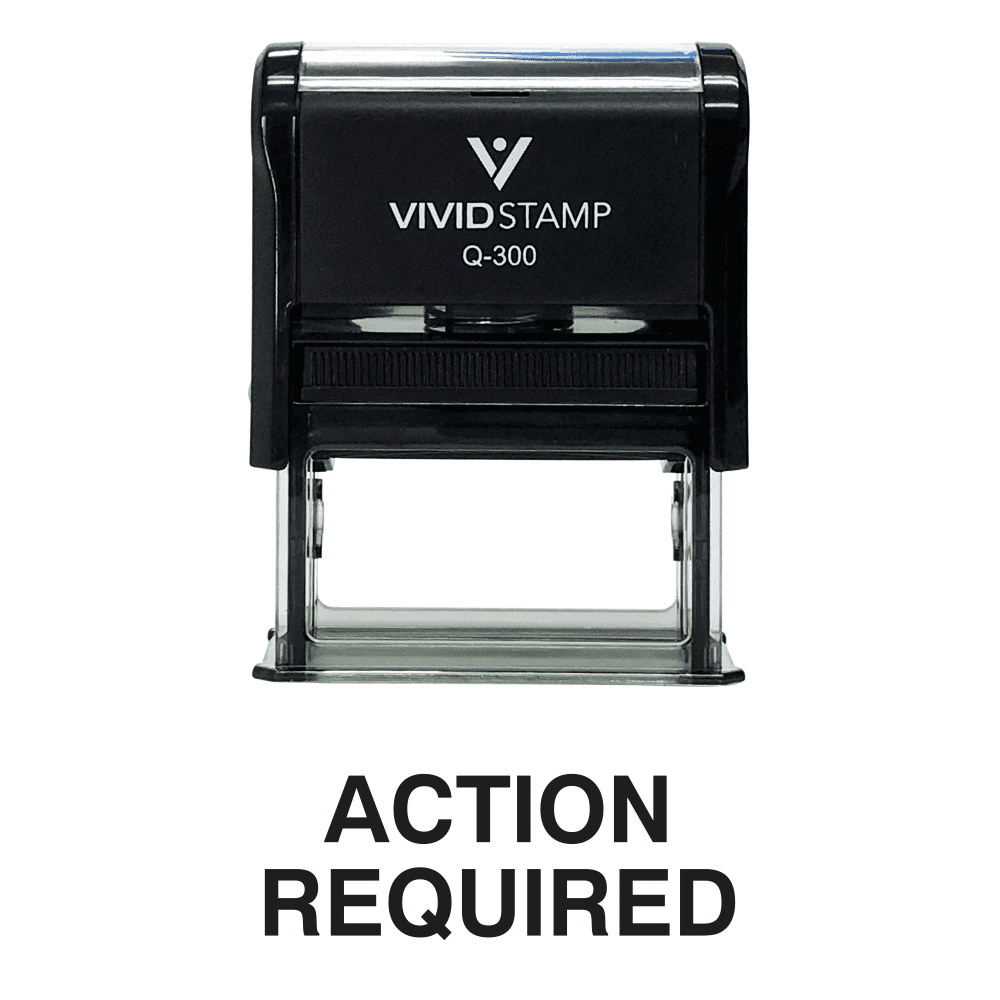 Vivid Stamp Action Required Office Self Inking Rubber Stamp (Black ...