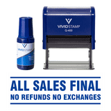 Vivid Stamp All Sales Final No Refunds Rubber Stamp with Refill (Blue ...