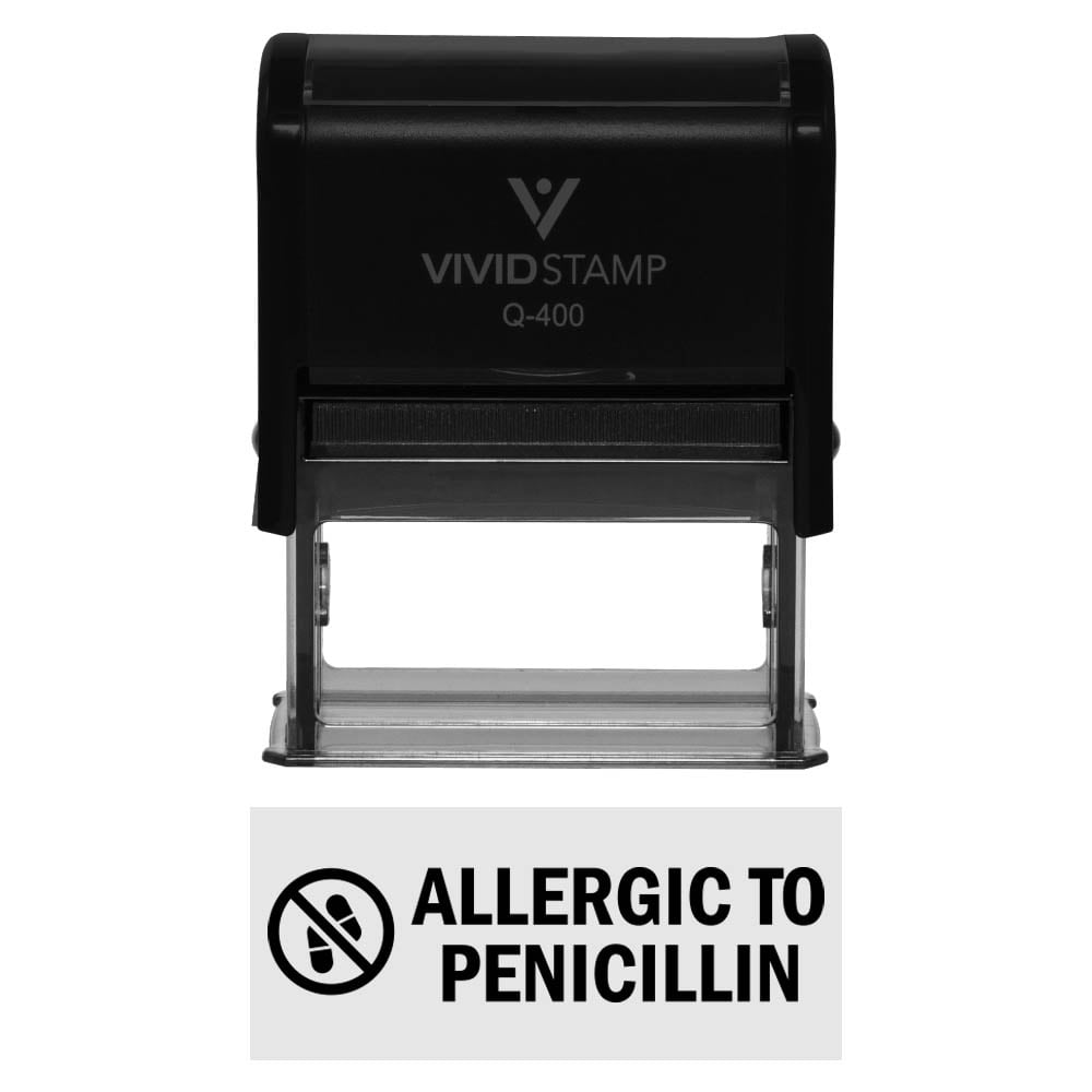 Vivid Stamp Allergic To Penicillin Medical Self-Inking Rubber Stamps ...