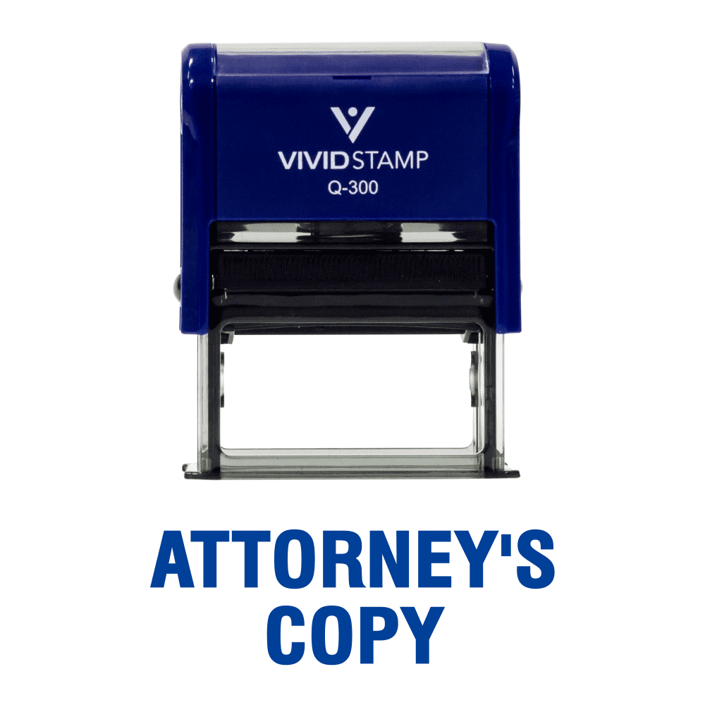 Vivid Stamp Attorney'S Copy Self Inking Rubber Stamp (Blue Ink) - Large ...