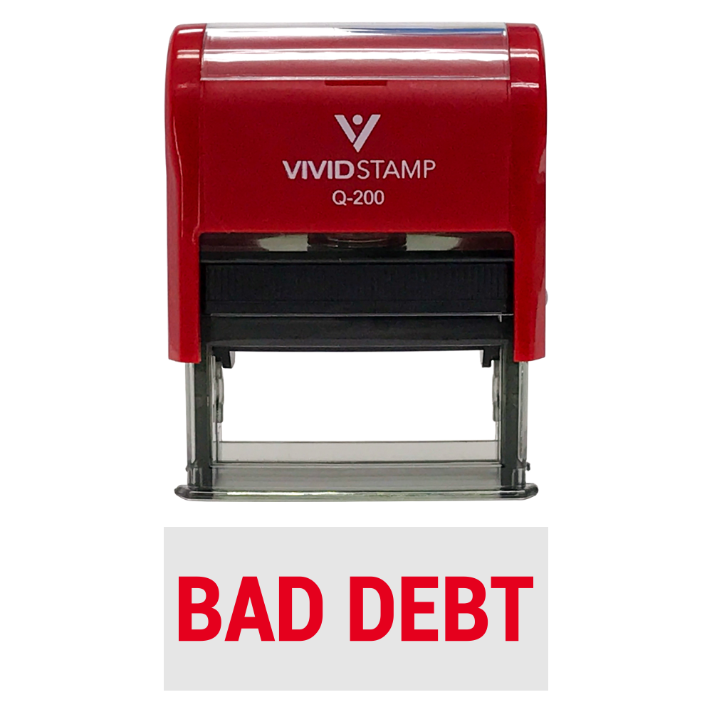 Vivid Stamp Bad Debt Self-Inking Office Rubber Stamp (Red) - Medium ...