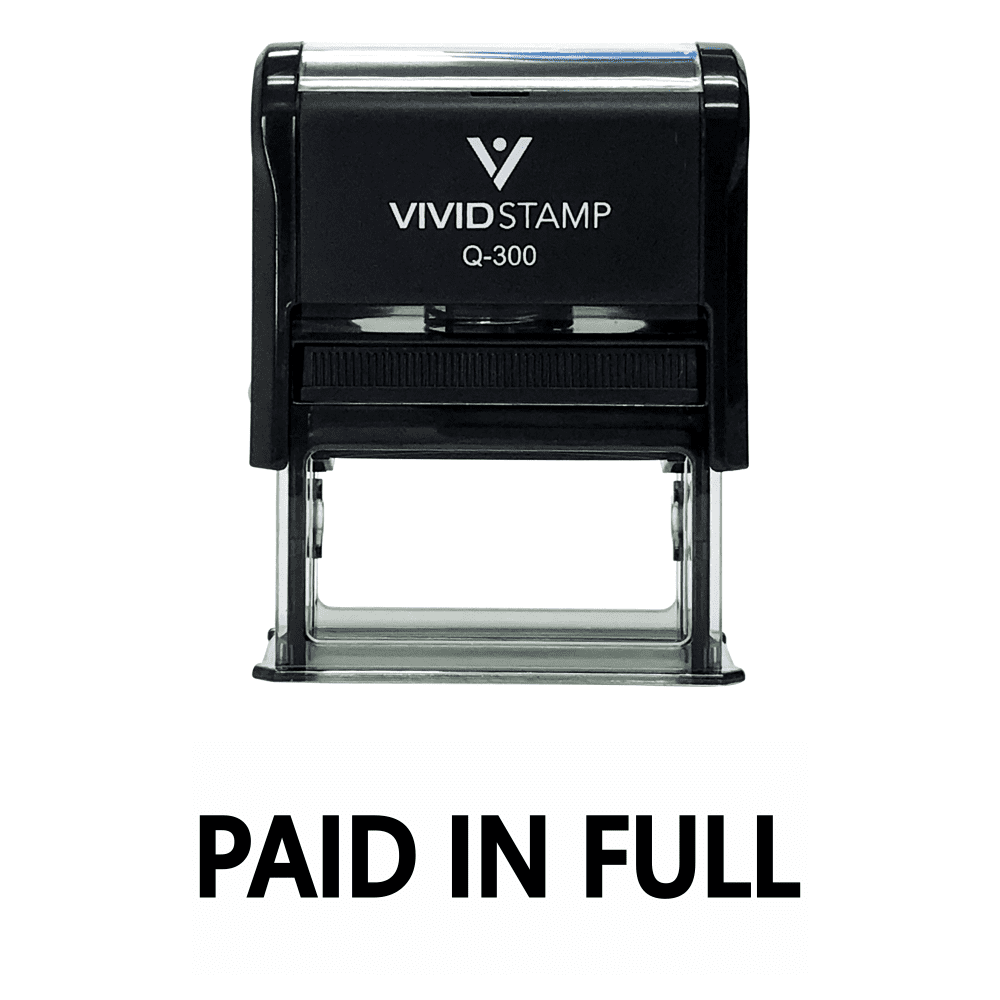 Vivid Stamp Basic Paid In Full Self Inking Rubber Stamp (Black Ink ...