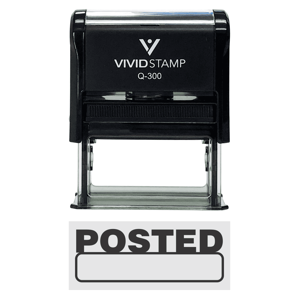 Vivid Stamp Basic Posted Self-Inking Office Rubber Stamp (Black ...
