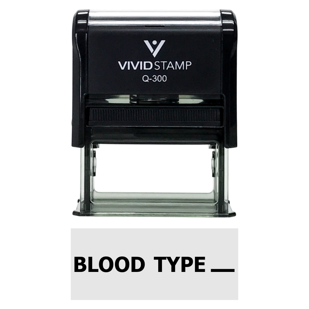 Vivid Stamp Blood Type (space) Medical Self-Inking Rubber Stamps (Black ...