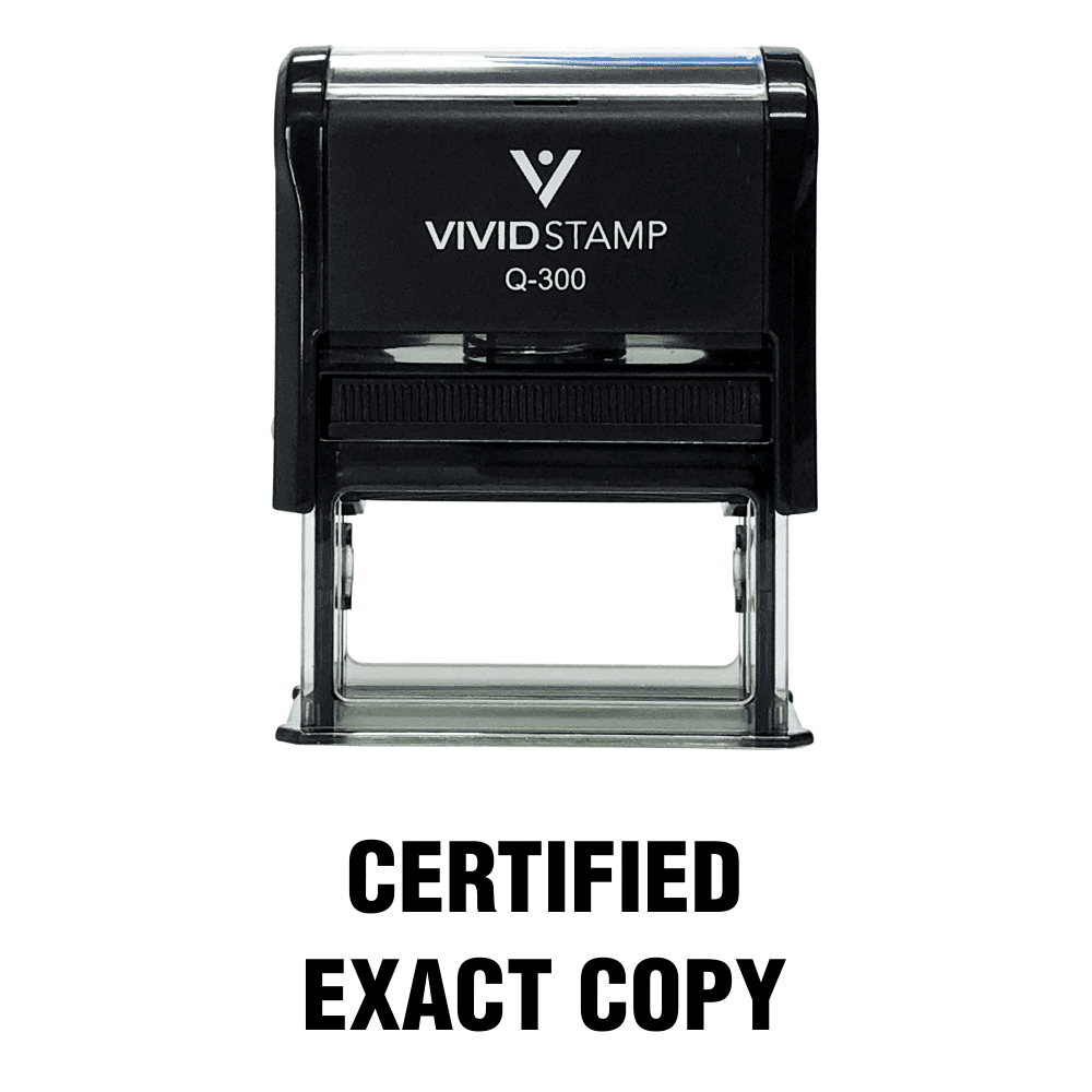 Vivid Stamp CERTIFIED EXACT COPY Self Inking Rubber Stamp (Black Ink ...