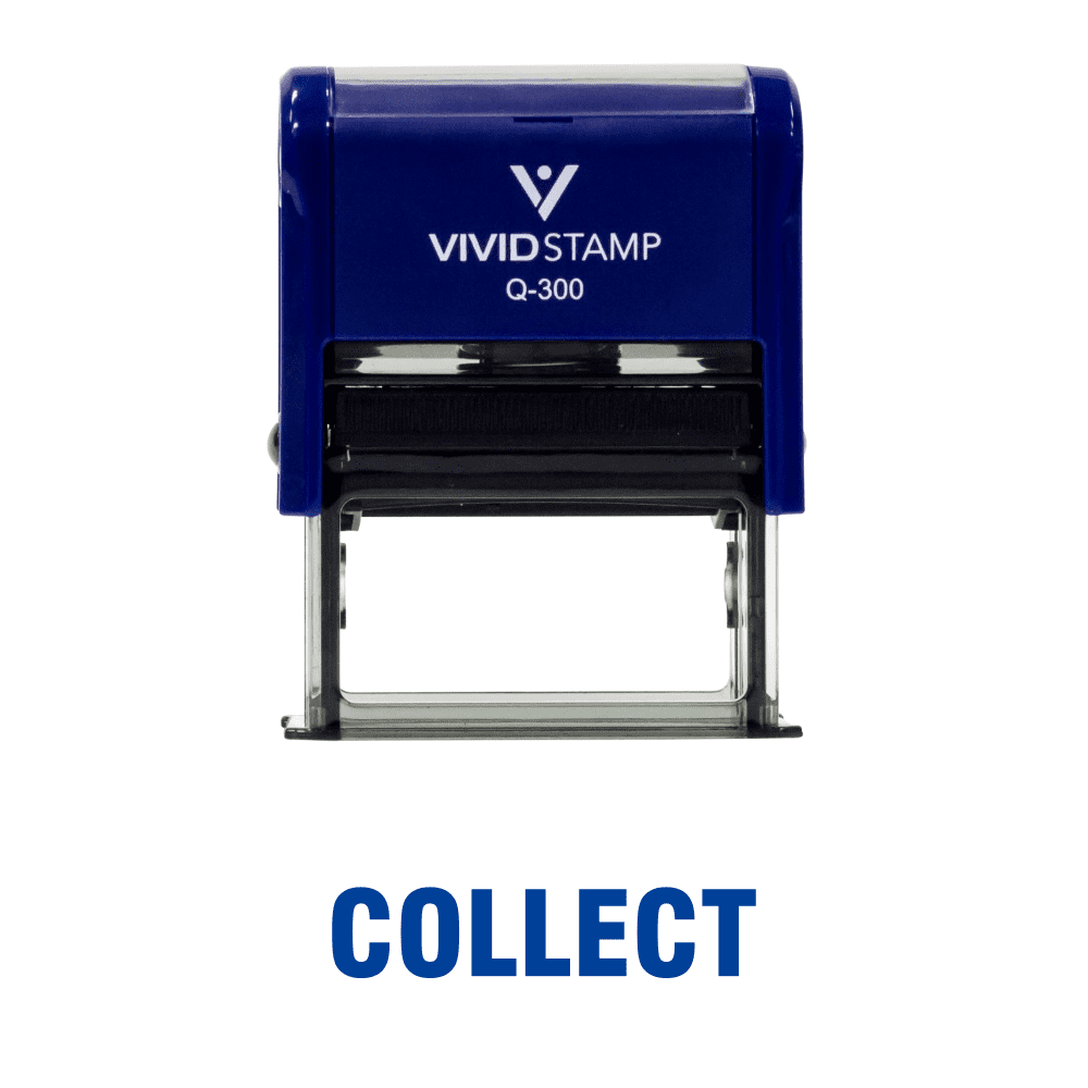 Vivid Stamp COLLECT Self Inking Rubber Stamp (Blue Ink) - Large ...