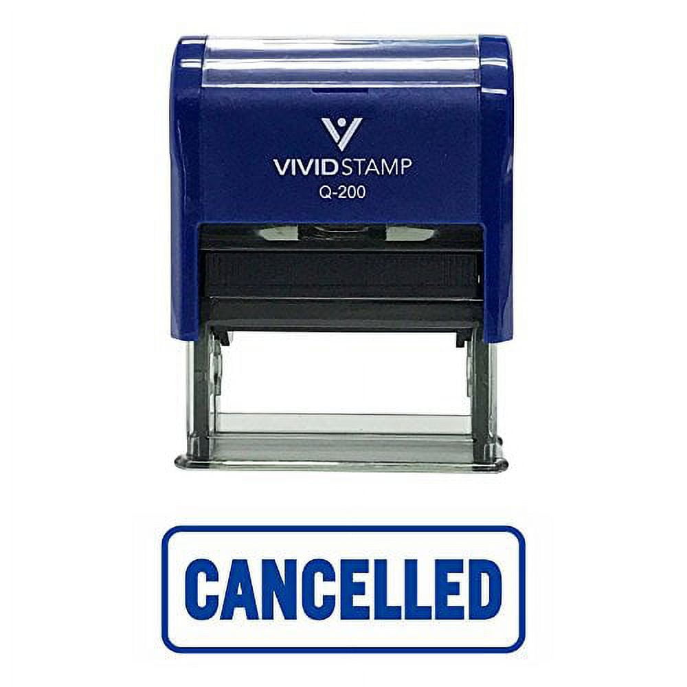 Vivid Stamp Cancelled W/Border Office Self-Inking Office Rubber Stamp ...