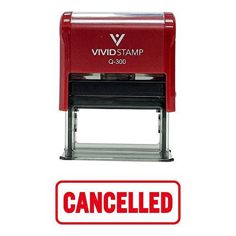 Vivid Stamp Cancelled W/Border Office Self-Inking Office Rubber Stamp ...