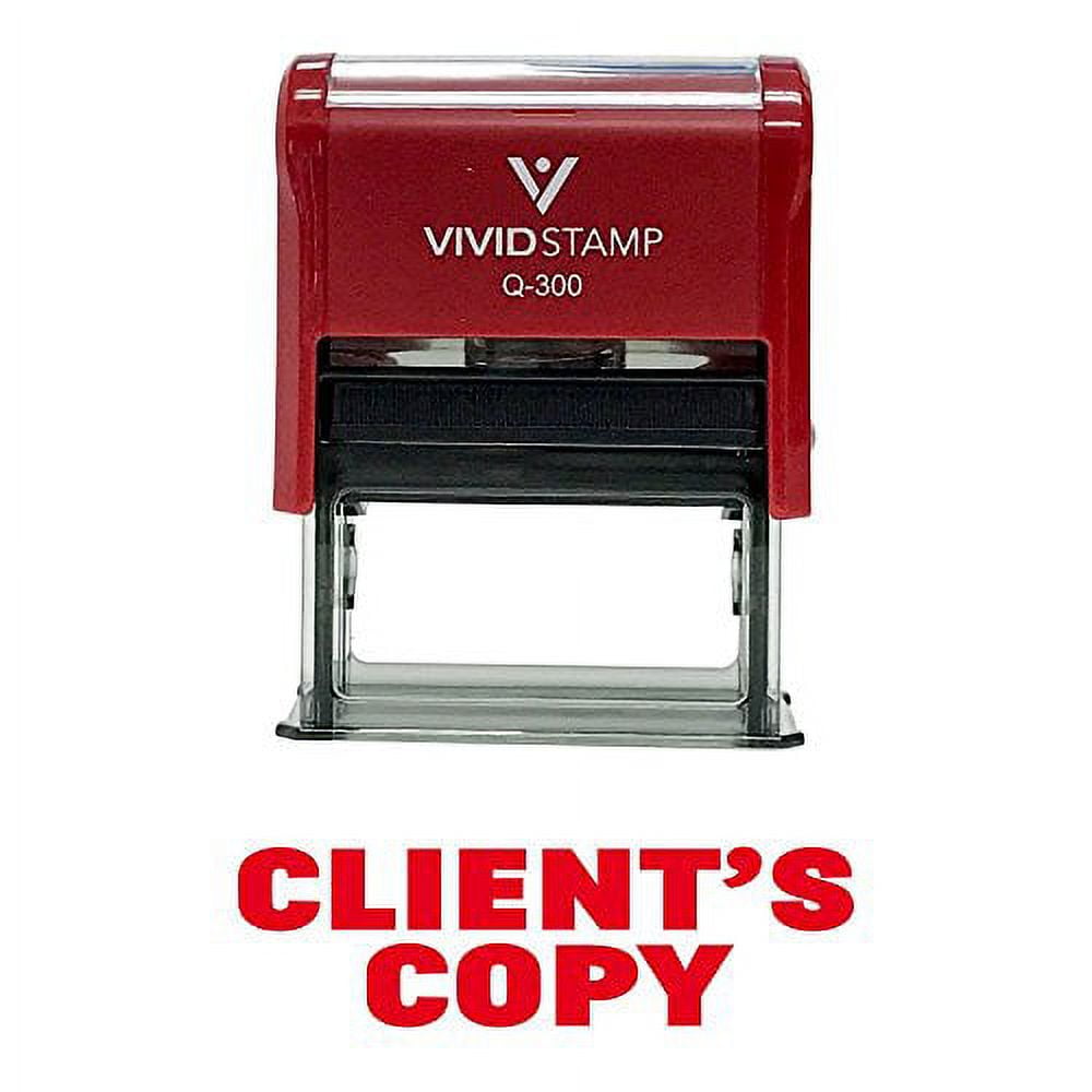 Vivid Stamp Clients Copy Self-Inking Office Rubber Stamp (Red) - Large ...