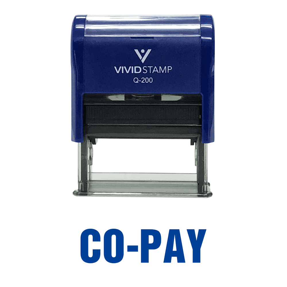 Vivid Stamp Co-Pay Self Inking Rubber Stamp (Blue Ink) - Medium ...