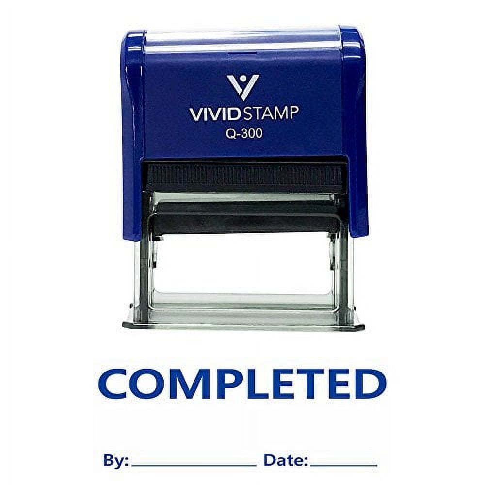 Vivid Stamp Completed With By Date Line Self Inking Rubber Stamp (Blue ...