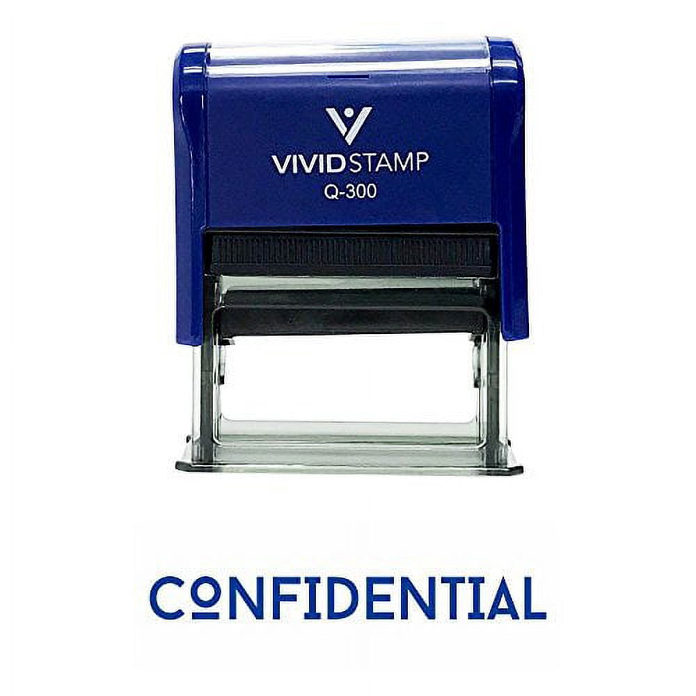 Vivid Stamp Confidential Office Self-Inking Office Rubber Stamp (Blue ...