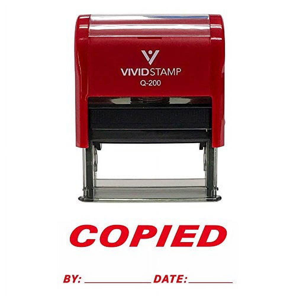 Vivid Stamp Copied By Date Self Inking Rubber Stamp (Red Ink) Medium ...