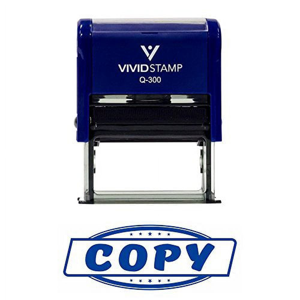 Vivid Stamp Copy Designer Office Self-Inking Office Rubber Stamp (Blue ...